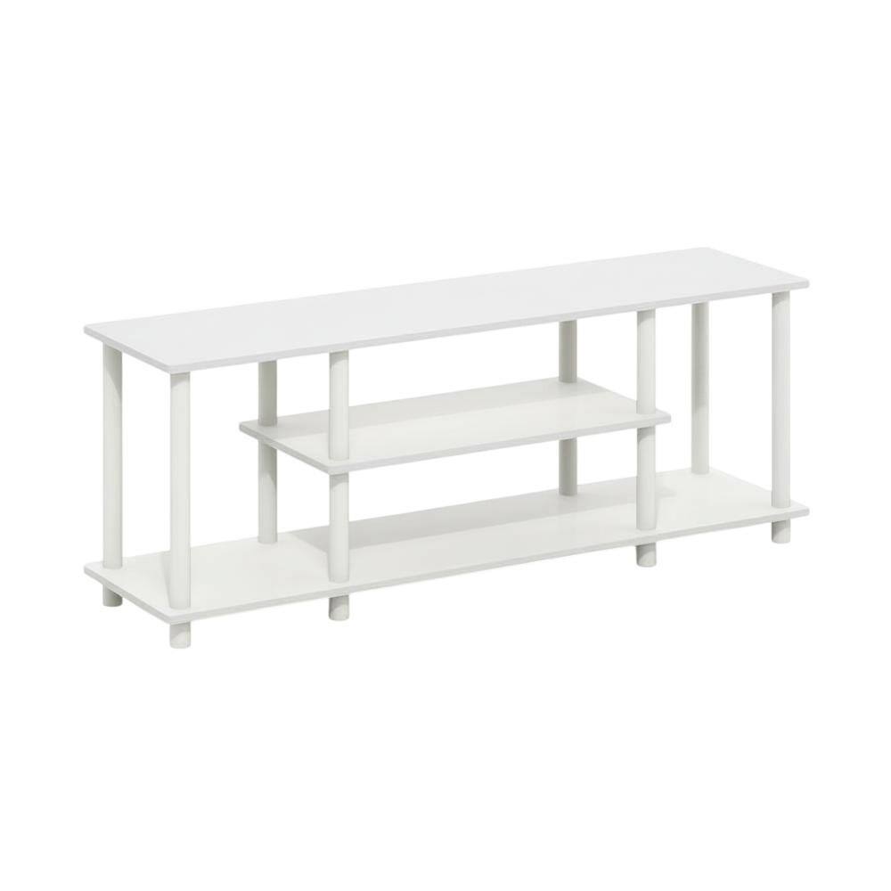 FurniFact 3 Tier TV Stand with Spacious Shelving and Durable Wood ...