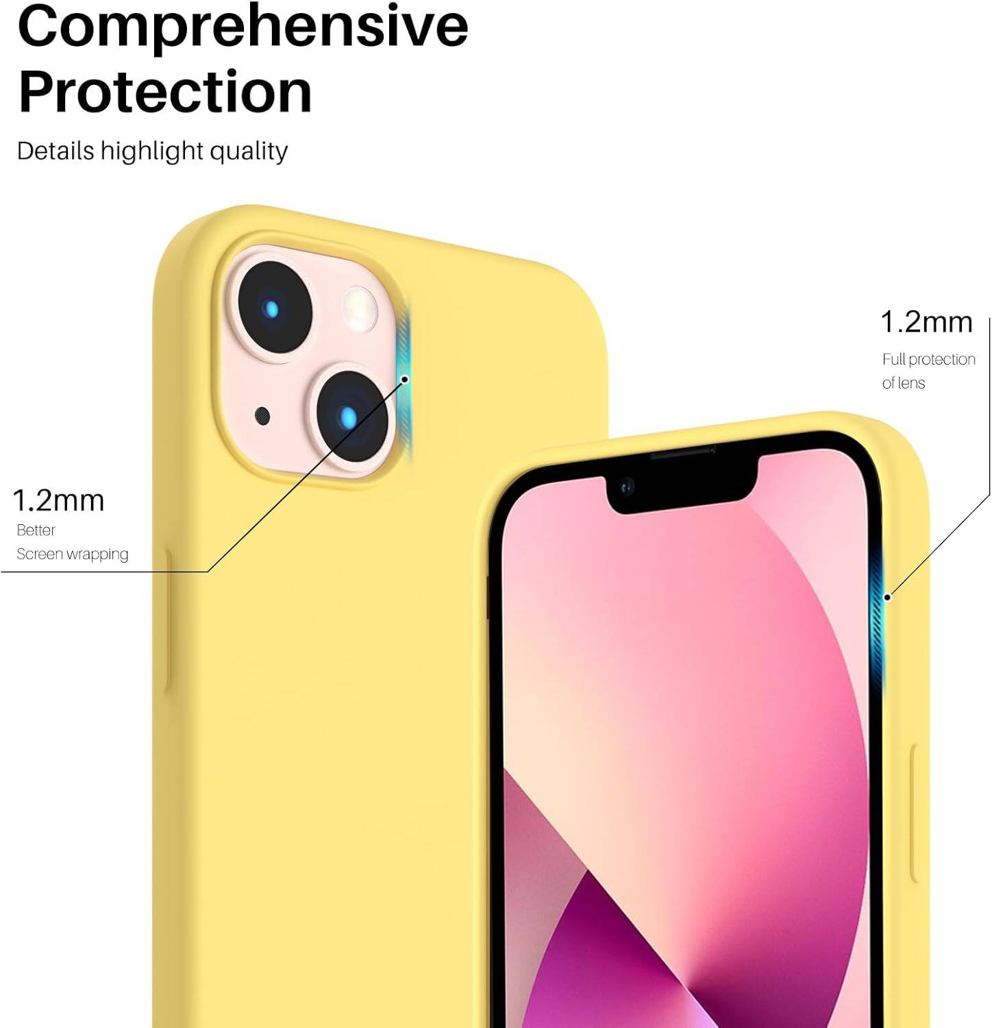 Ornarto Compatible with iPhone 13 Case 6.1", Slim Liquid Silicone 3 ...