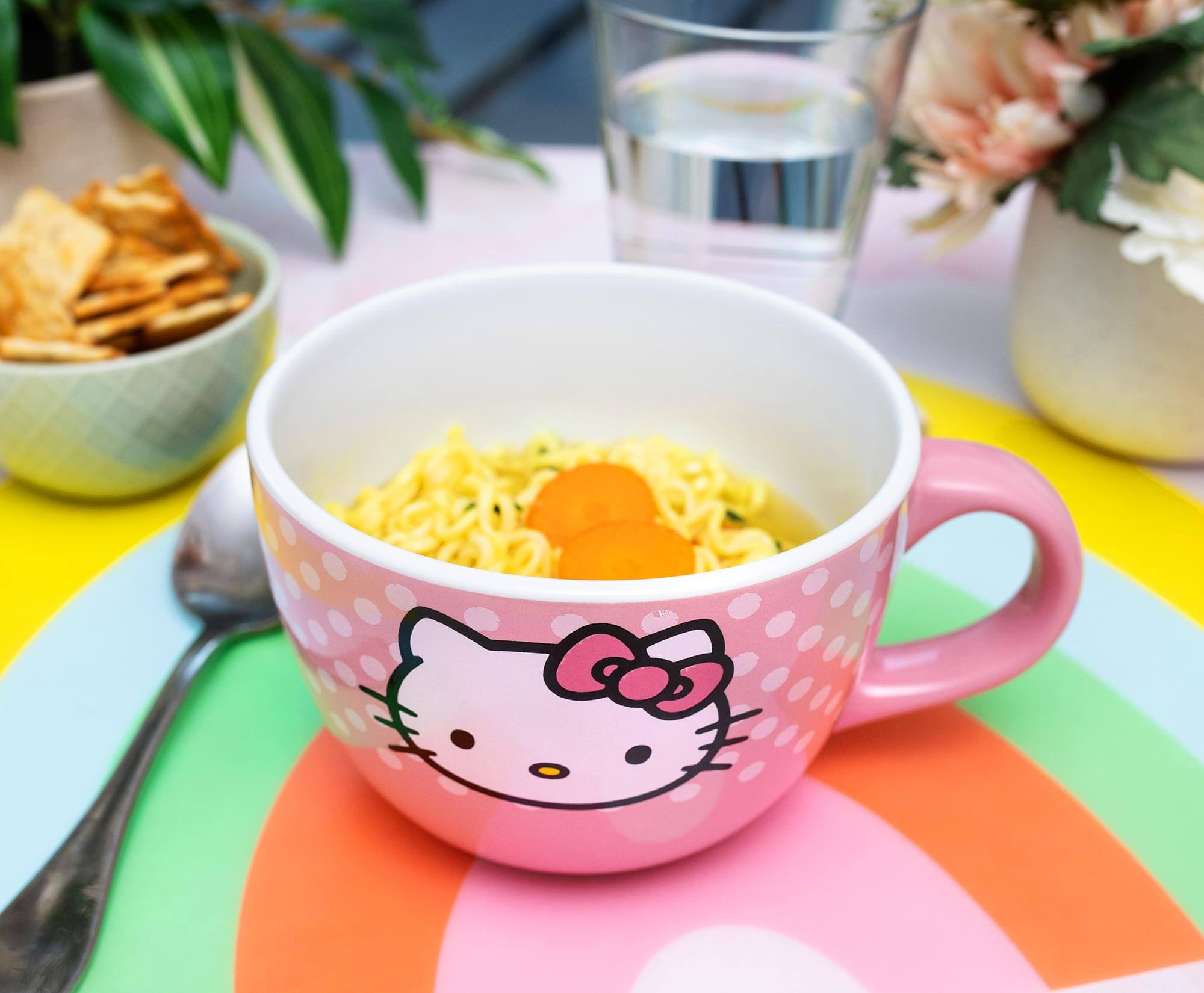 Silver Buffalo Sanrio Hello Kitty Polka Dots Ceramic Soup Mug | Holds ...