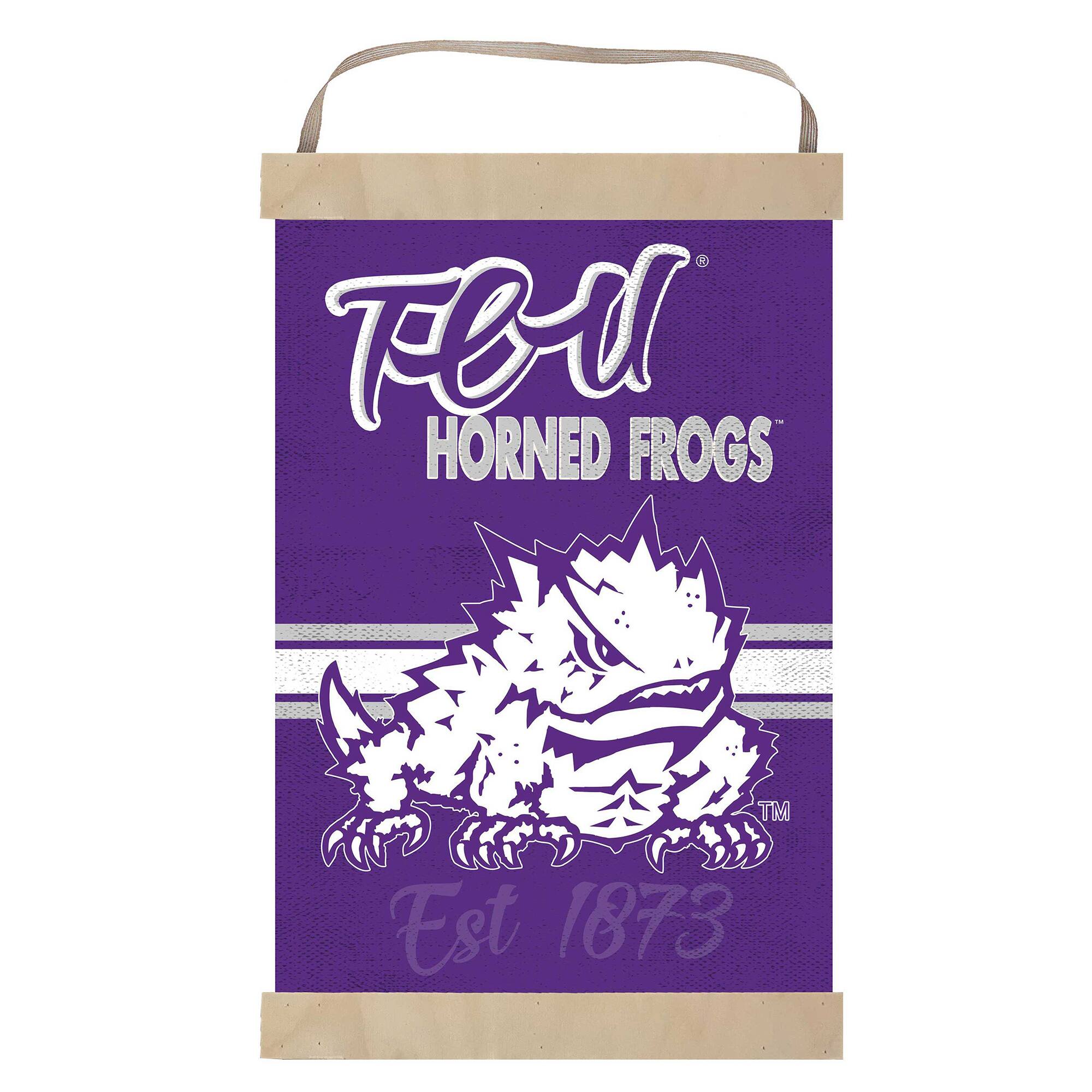 Jardine TCU Horned Frogs 12'' x 20'' Fight Song Banner Sign Purple ...