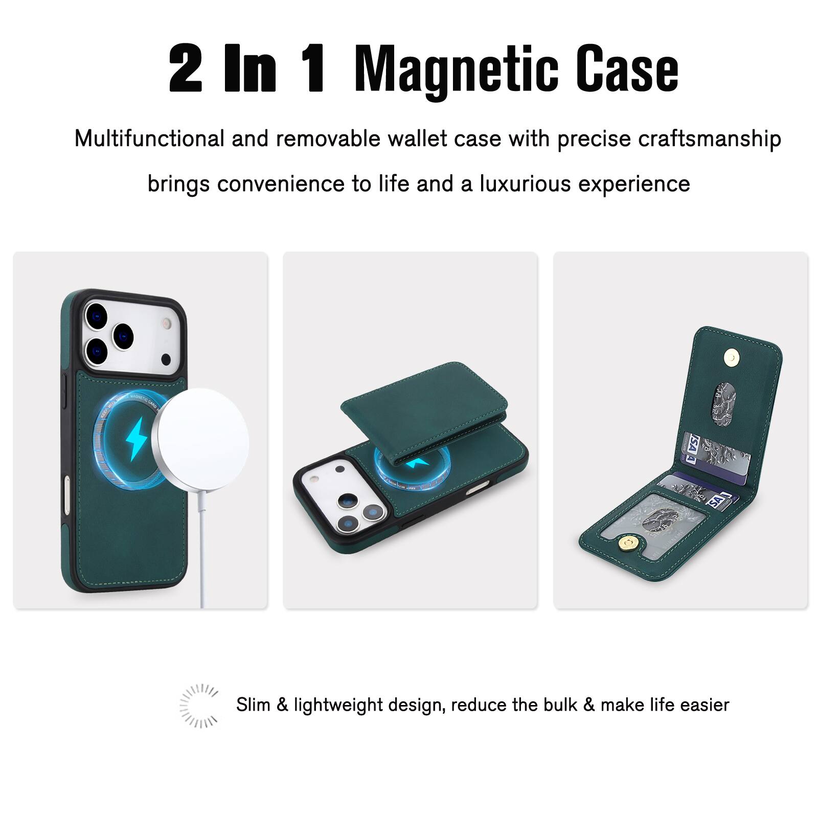 Dteck Detachable Magnetic Wallet Case for Apple iPhone 17 Pro,Retro ...
