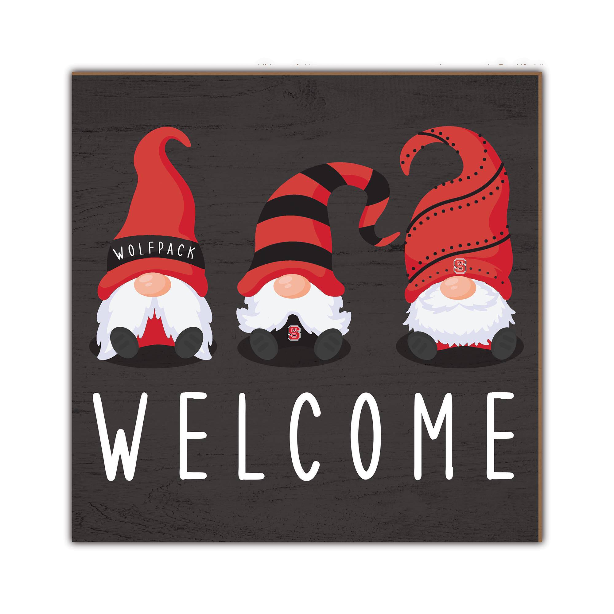 Fan Creations NC State Wolfpack 10'' x 10'' Welcome Gnomes Sign ...