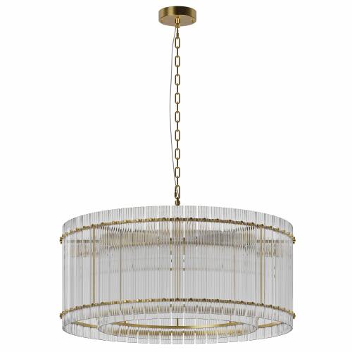 LUCKY ONE 37in Hanging Round Chandelier, 8 Light 2 Tier Water Ripple ...