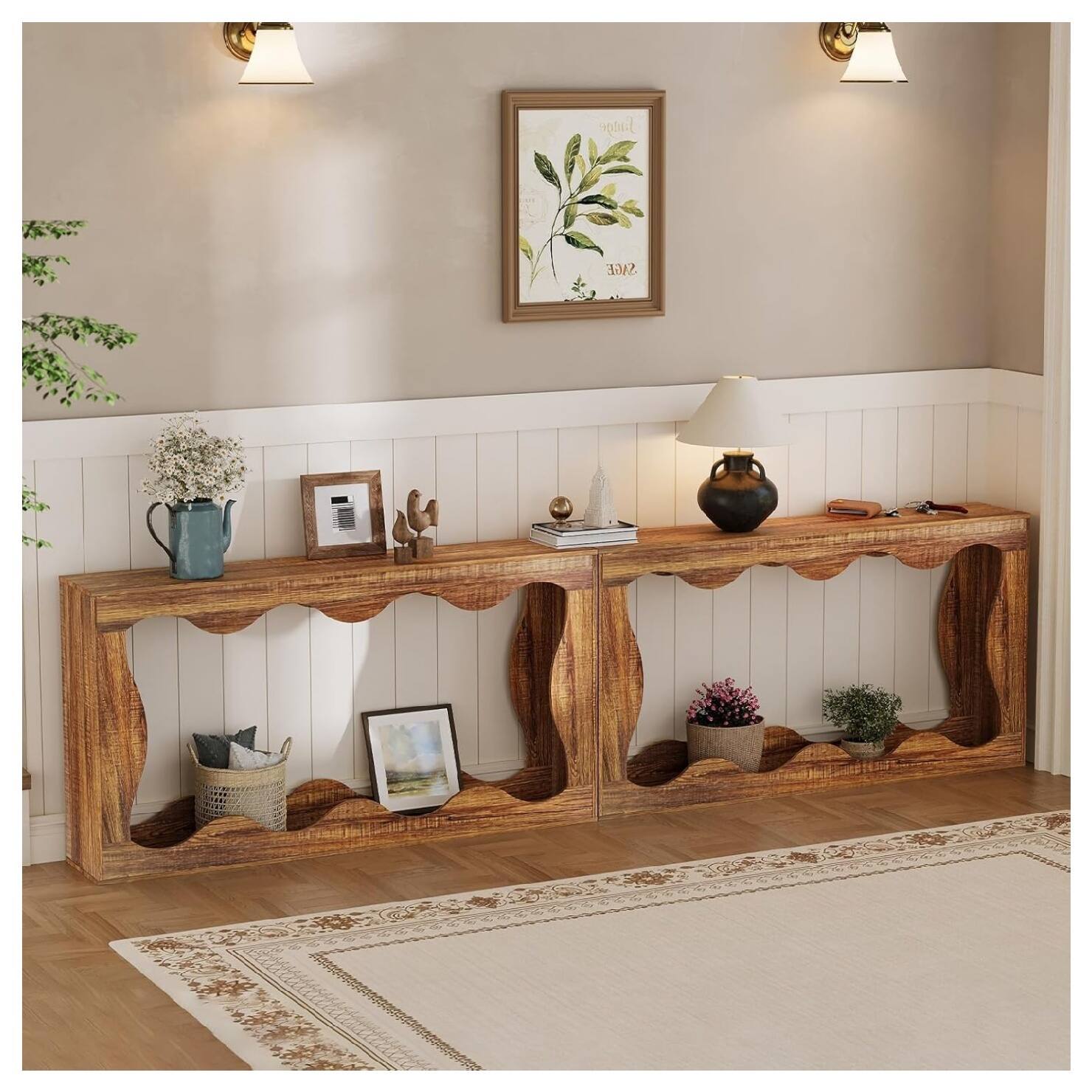 GARVEE 63" Console Table with Storage, Narrow Sofa Table for Entryway ...