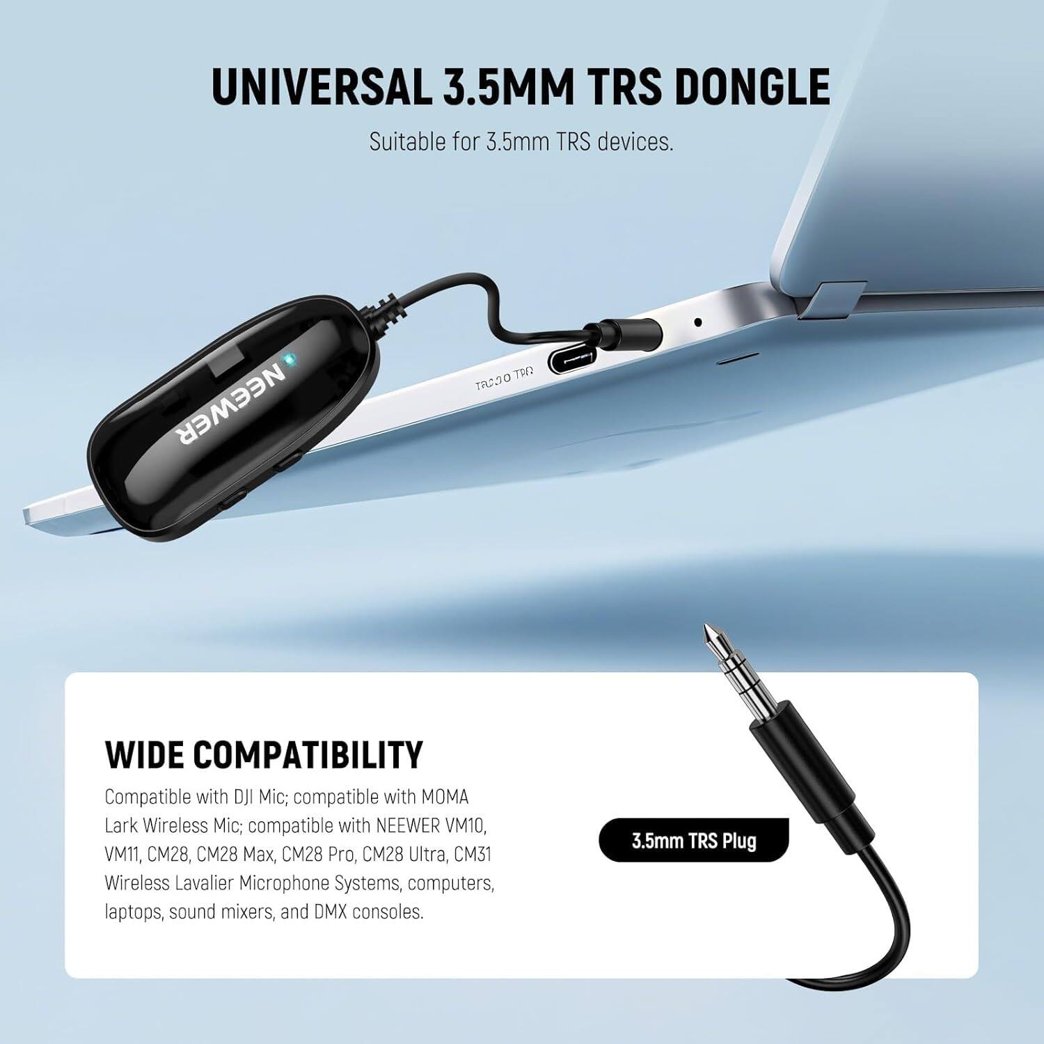 Neewer EB01 2.4G Wireless Dongle Earphone, Zero Latency Monitoring ...