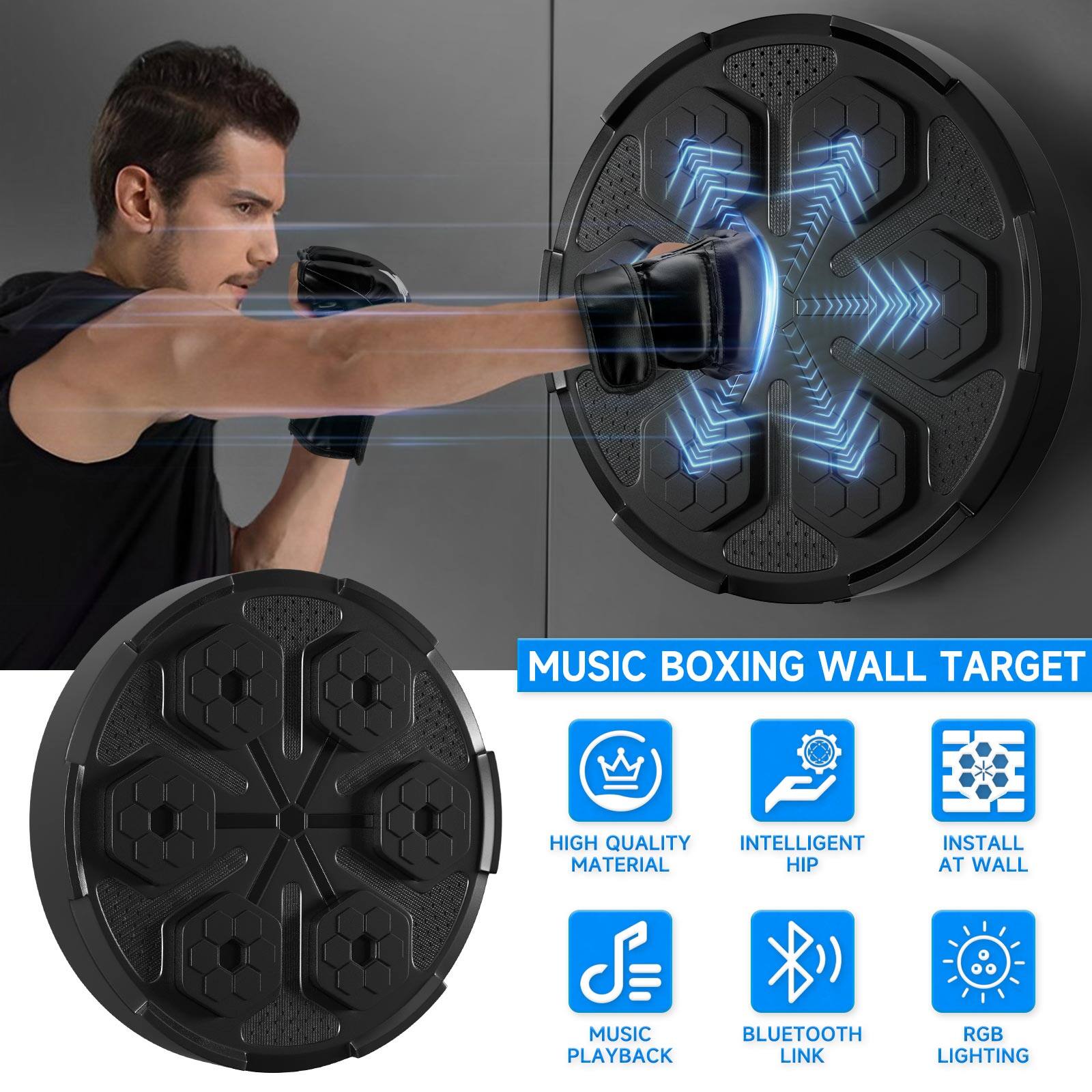 Topteng Smart Bluetooth Music Boxing Machine, Wall Mounted Target with ...