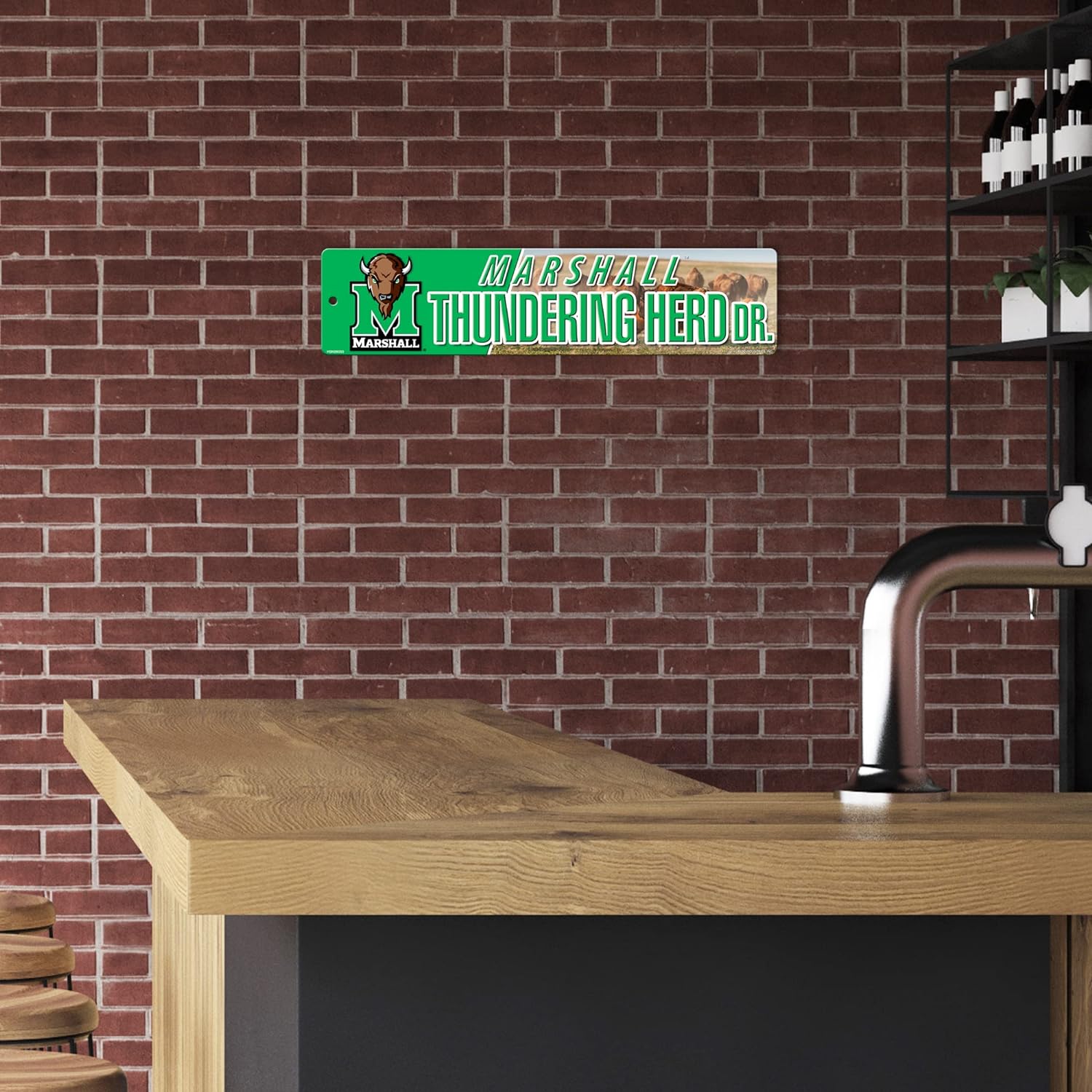 Rico Industries Marshall Thundering Herd 16" Street Sign for garage ...