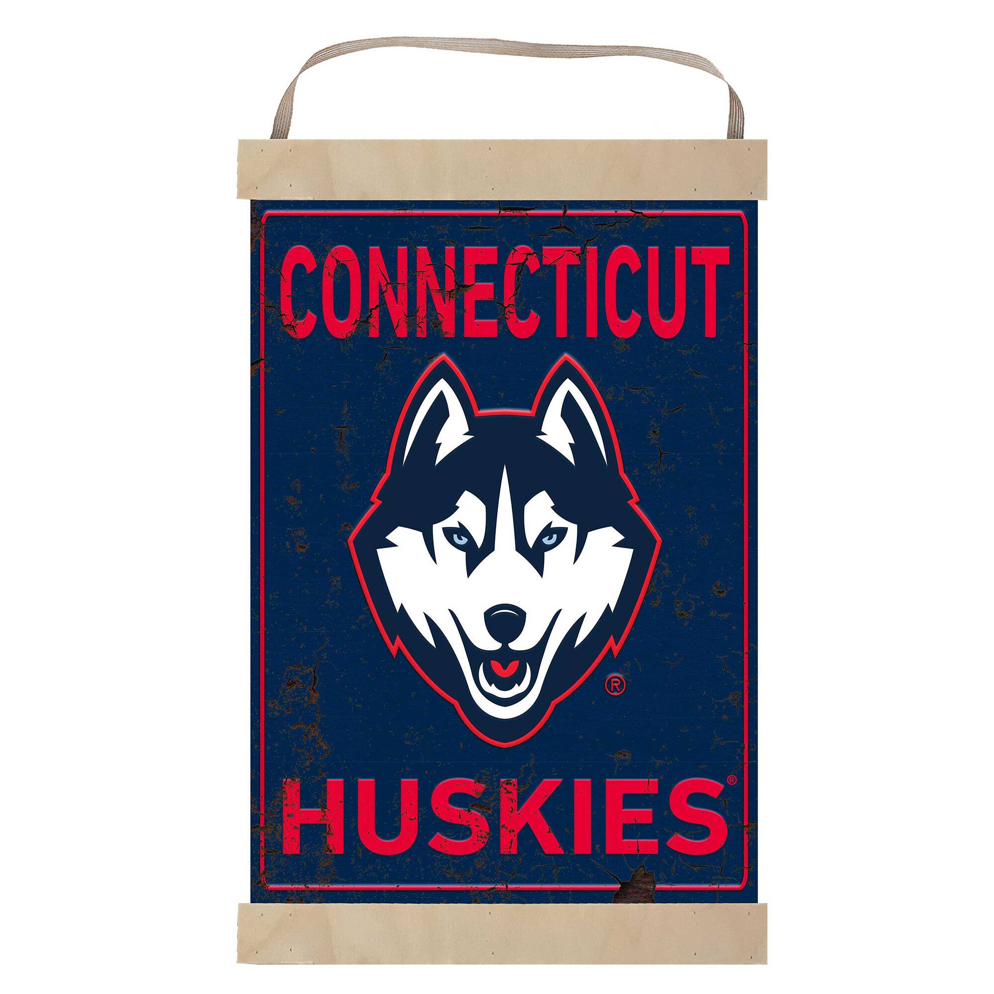 Jardine UConn Huskies Retro Logo Banner Sign Navy 4966648 - Best Buy