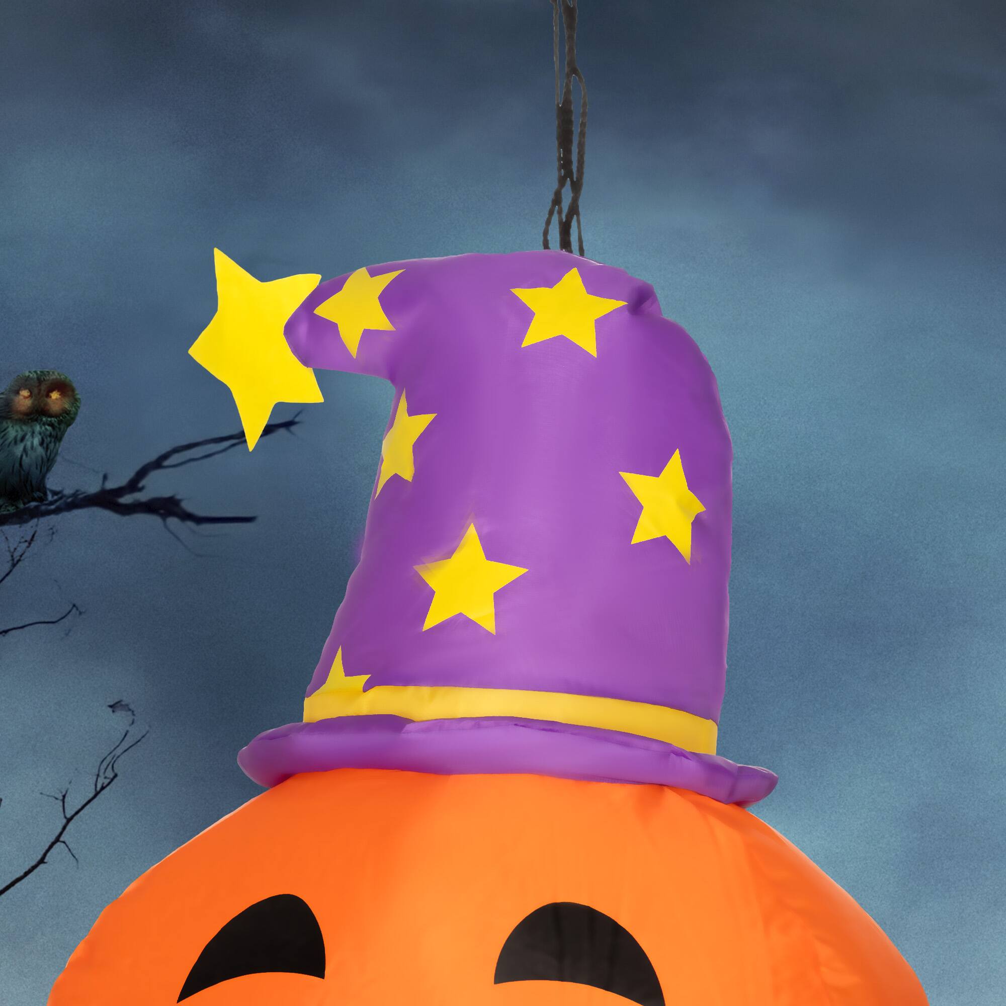 Outsunny 3.4ft Halloween Inflatables Window Sticker Ghost Face, Blow Up ...