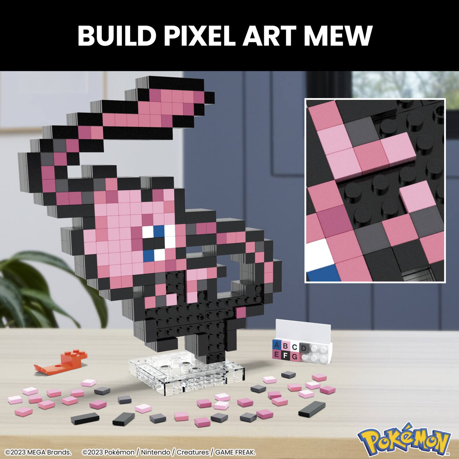 Mega Bloks Pokemon Mew, Pixel Art, 434 Piece Building Toy Set ...
