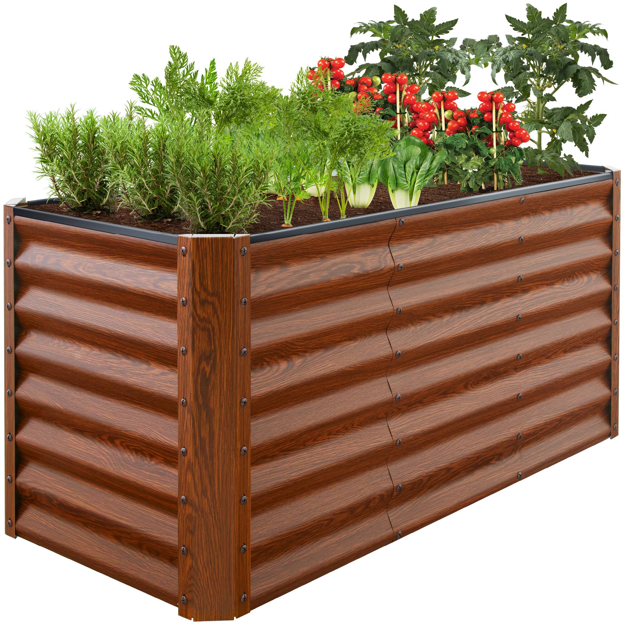 Best Choice Products 4x2x2ft Outdoor Metal Raised Garden Bed, Planter ...