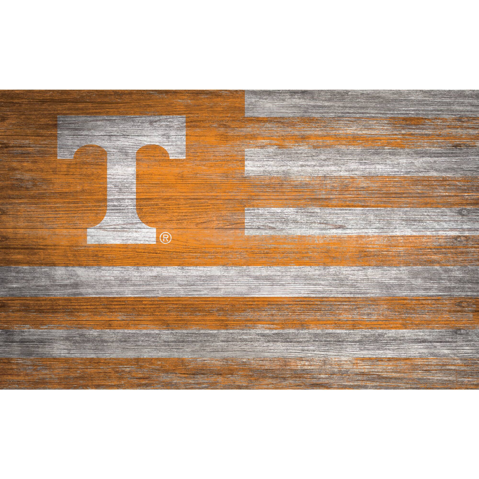 Fan Creations Tennessee Volunteers 11'' x 19'' Distressed Flag Sign ...