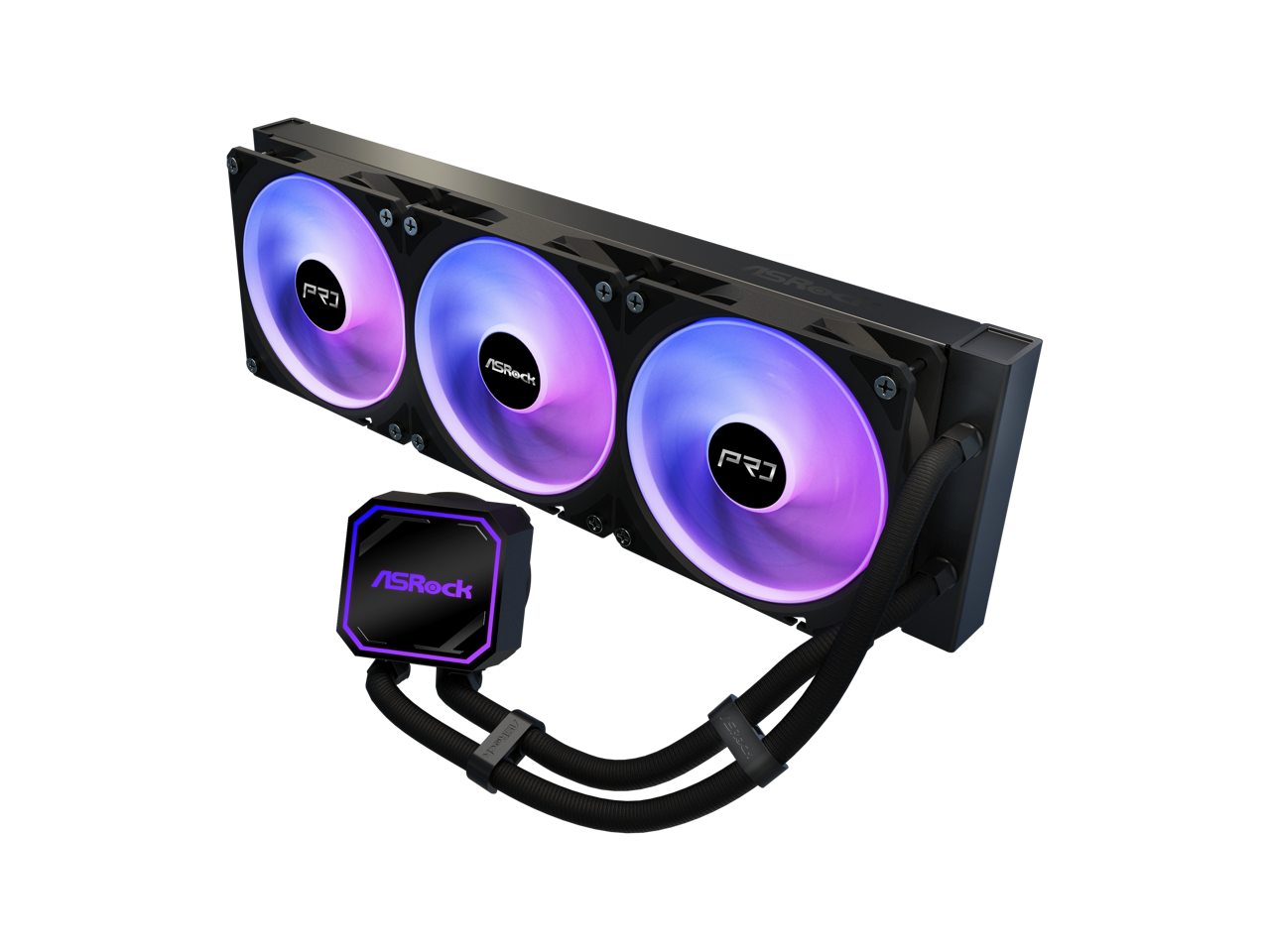 ASRock AIO PRO 360 ARGB 27mm radiator, ARGB waterblock, ARGB Hub ...