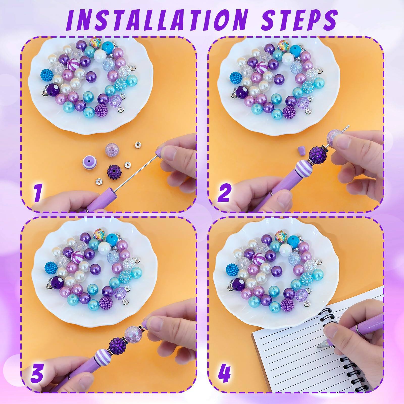 Paradigms Interiors Beadable Pens Bulk With Silicone Beads For Diy Pen ...