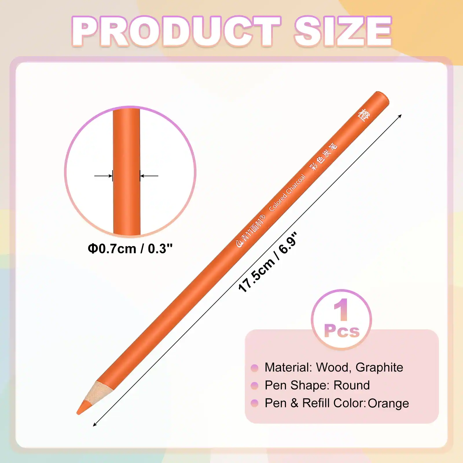 Unique Bargains 1pc Color Drawing Pencils Graphite Sketch Colored ...