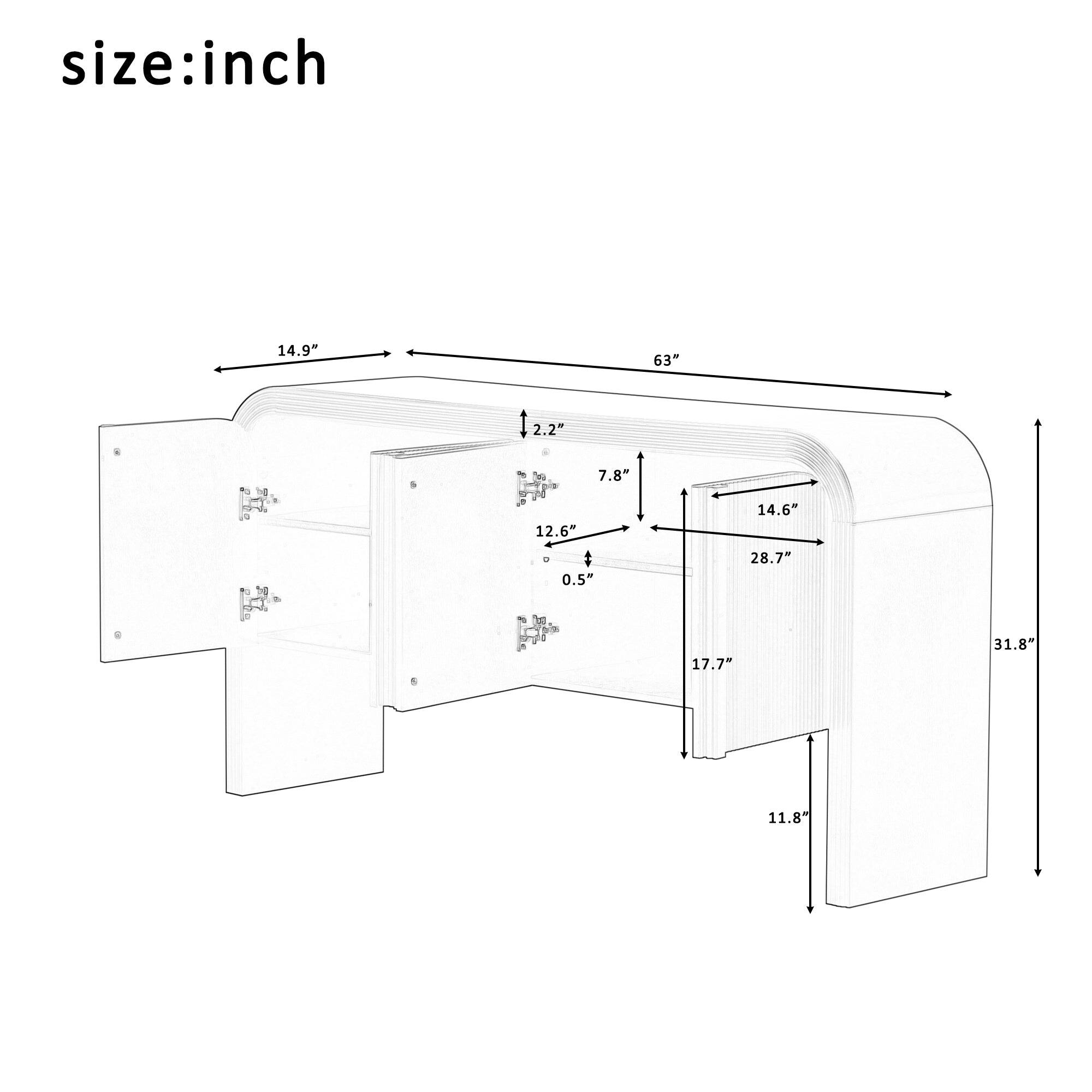 Boyel Living Elegant 63 Inch Curved Console Table Versatile Entryway ...
