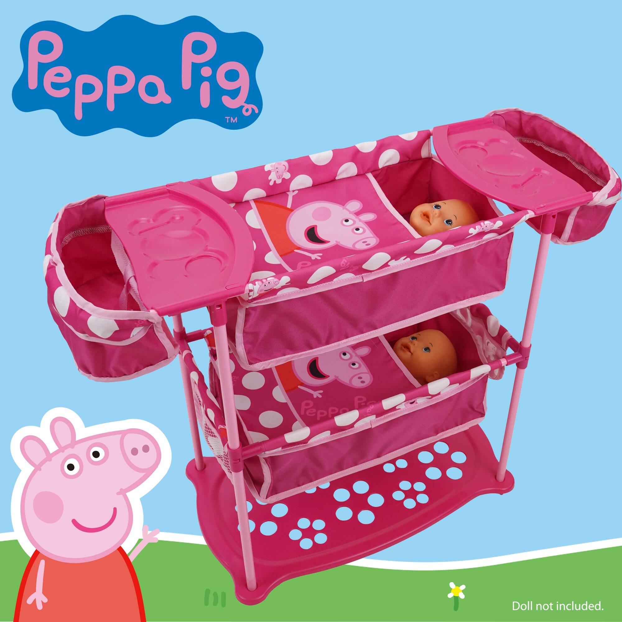 509 Crew Peppa Pig: Doll Twin Care Station Pink & White Dots ...