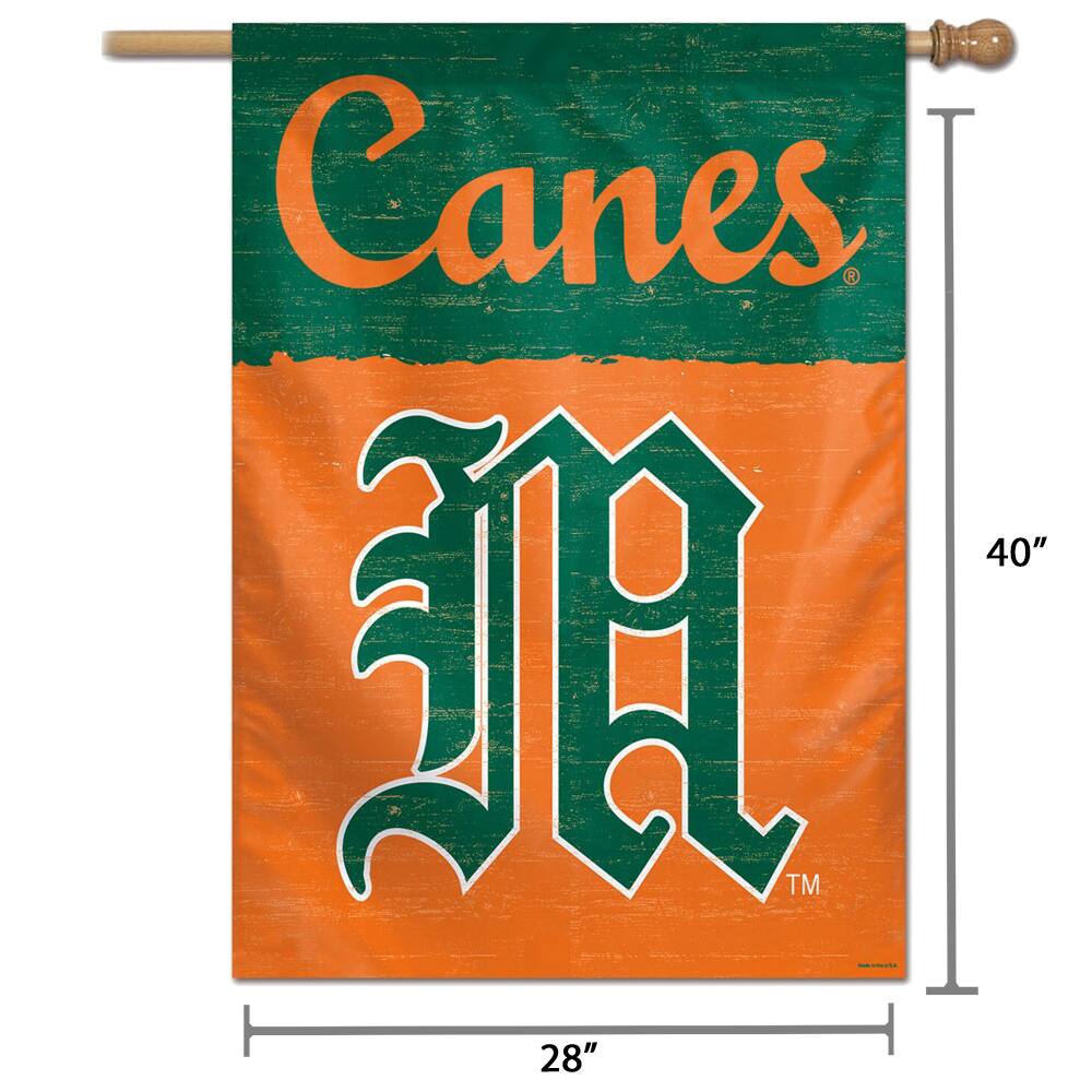 WinCraft Miami Hurricanes 28" x 40" College Vault Single Sided House ...