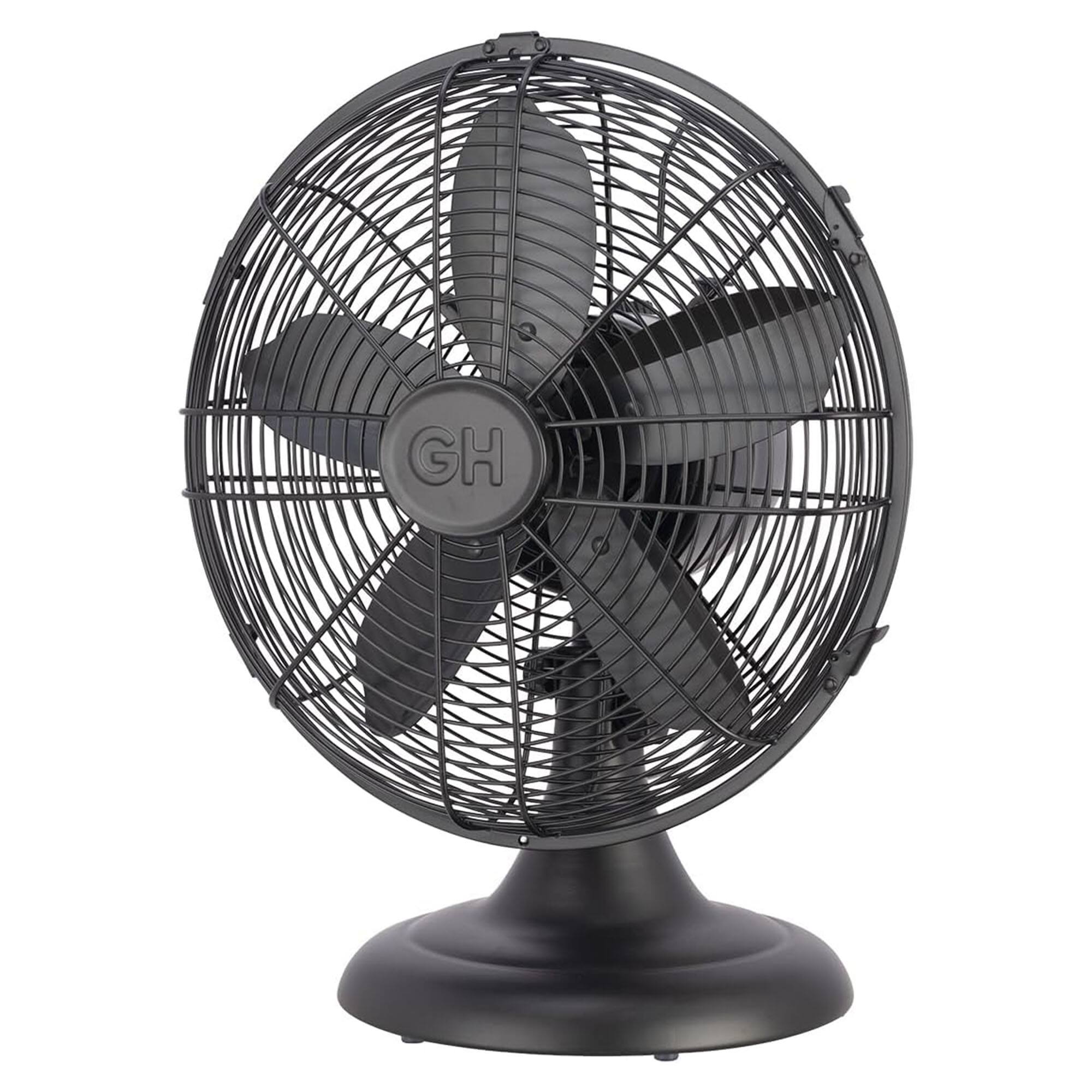 Good Housekeeping All Metal Oscillating Retro Desk Fan, 12 Inch ...