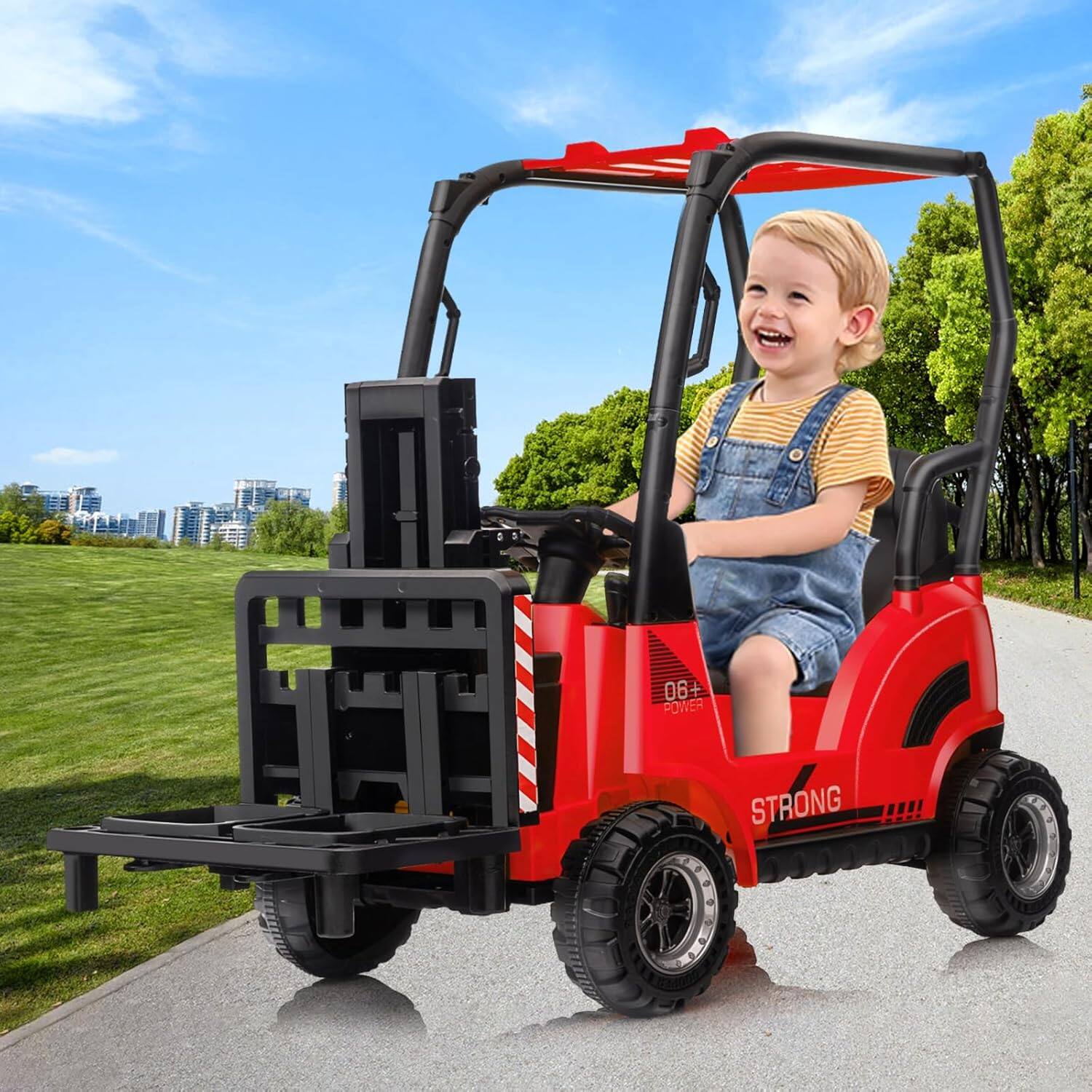 Acekool 12V Ride On Forklift Car, Battery Electric Forklift with ...