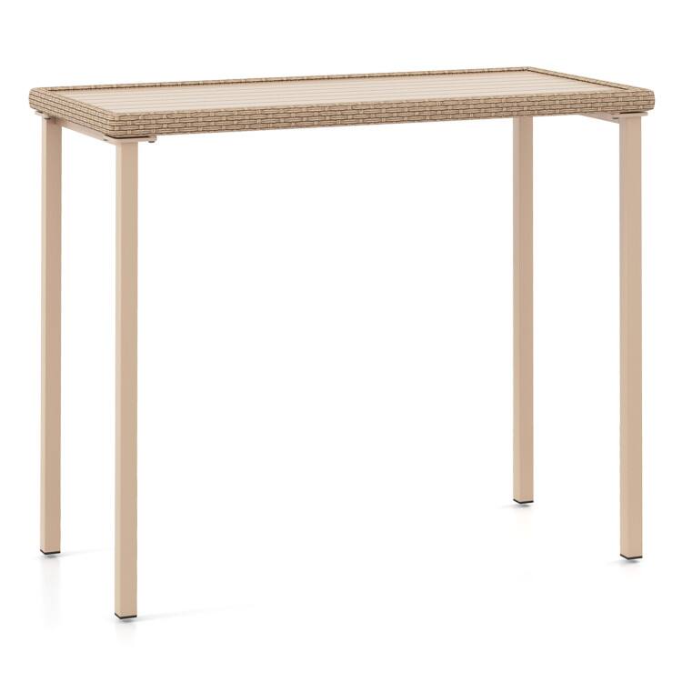 SlickBlue Rectangular Metal Patio Bar Table Heavy Duty Construction for ...