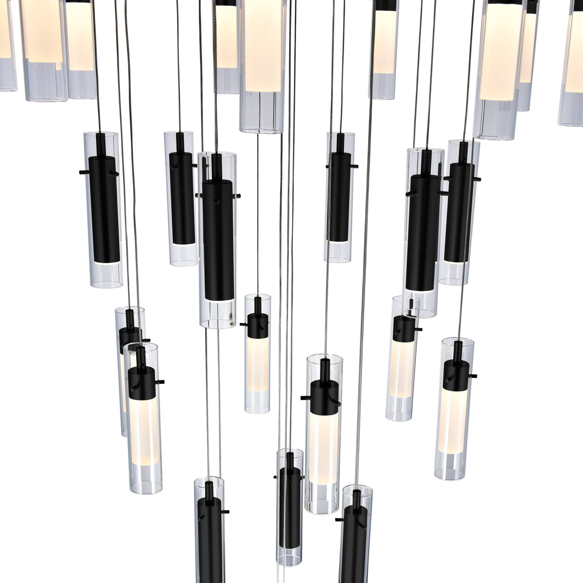 CWI Lighting Olinda LED Integrated Chandelier Black 1606P33-37-101 ...