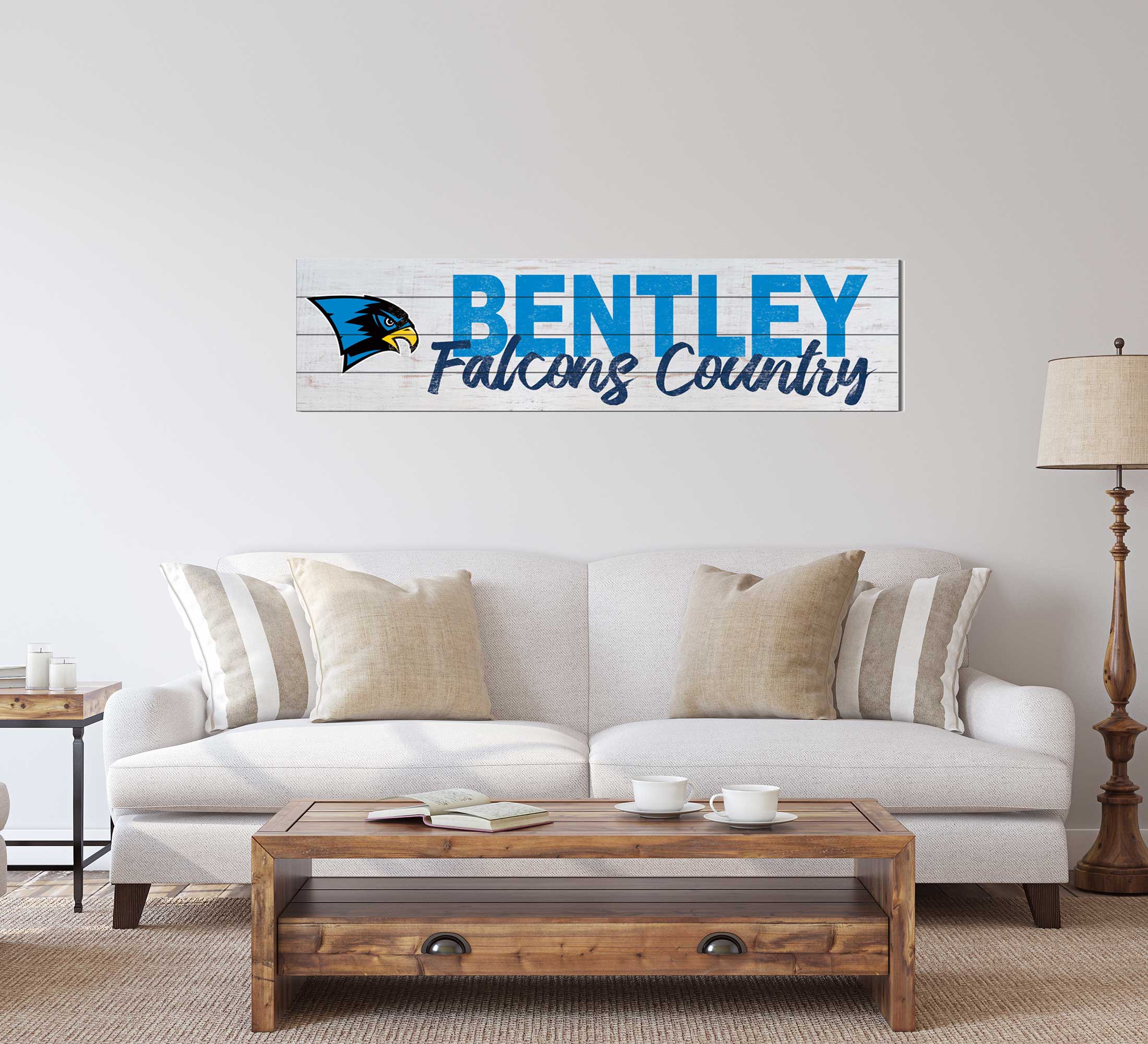 Jardine Bentley Falcons 10'' x 40'' Logo Sign White 5186389 - Best Buy