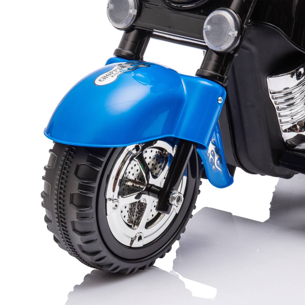 BreeBe 6V Kids 3 Wheel ride on Motorcycle Toy, Chopper with LED ...