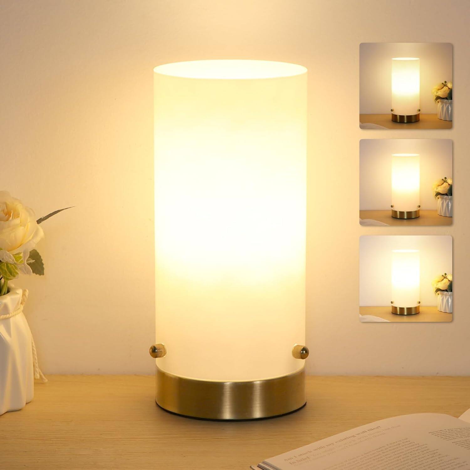 Stamp n Camp Touch Table Lamp for Bedroom Modern Glass Lamp Bedside ...