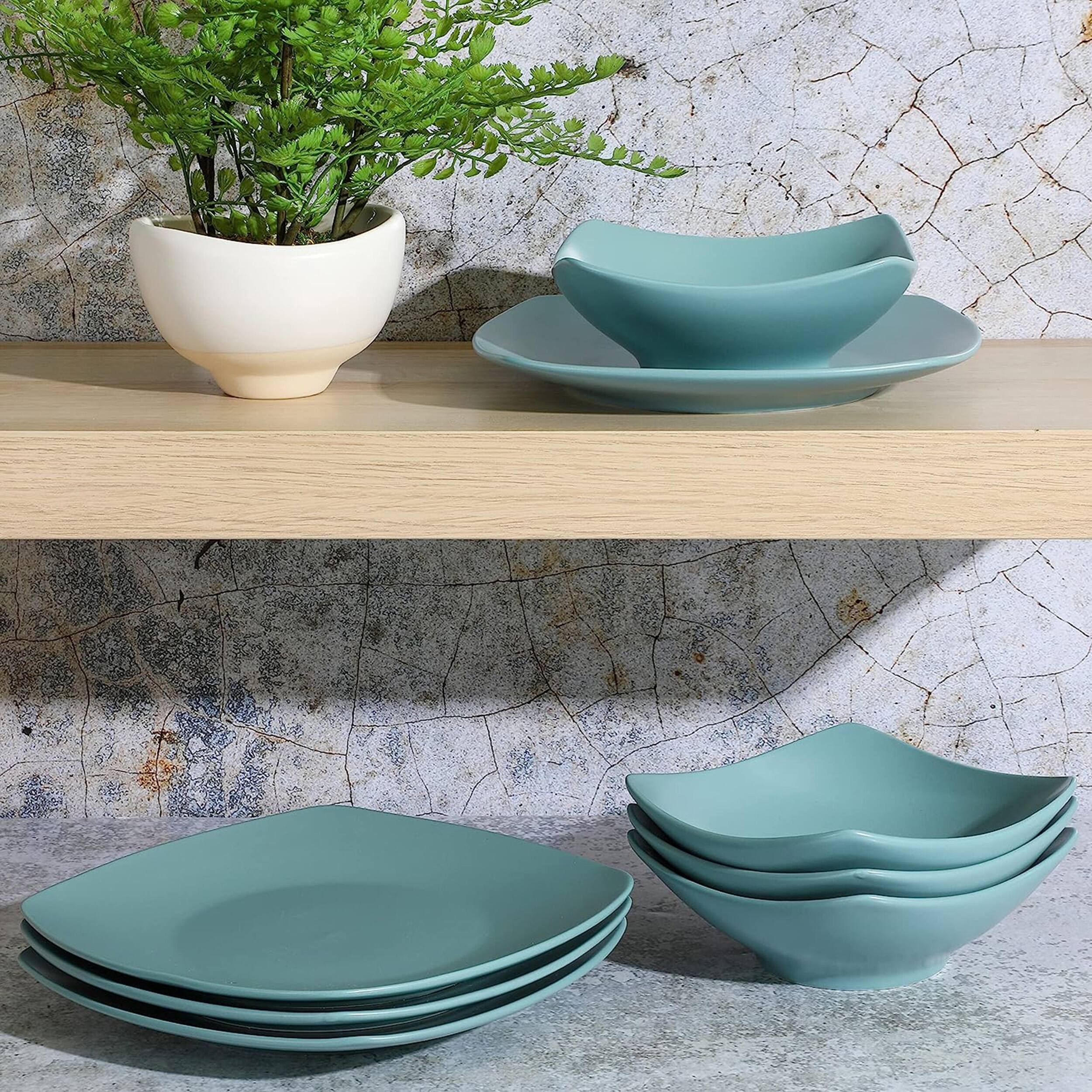 Gibson Home Zen Buffetware 8 Piece Fine Ceramic Dinnerware Set In Matte ...