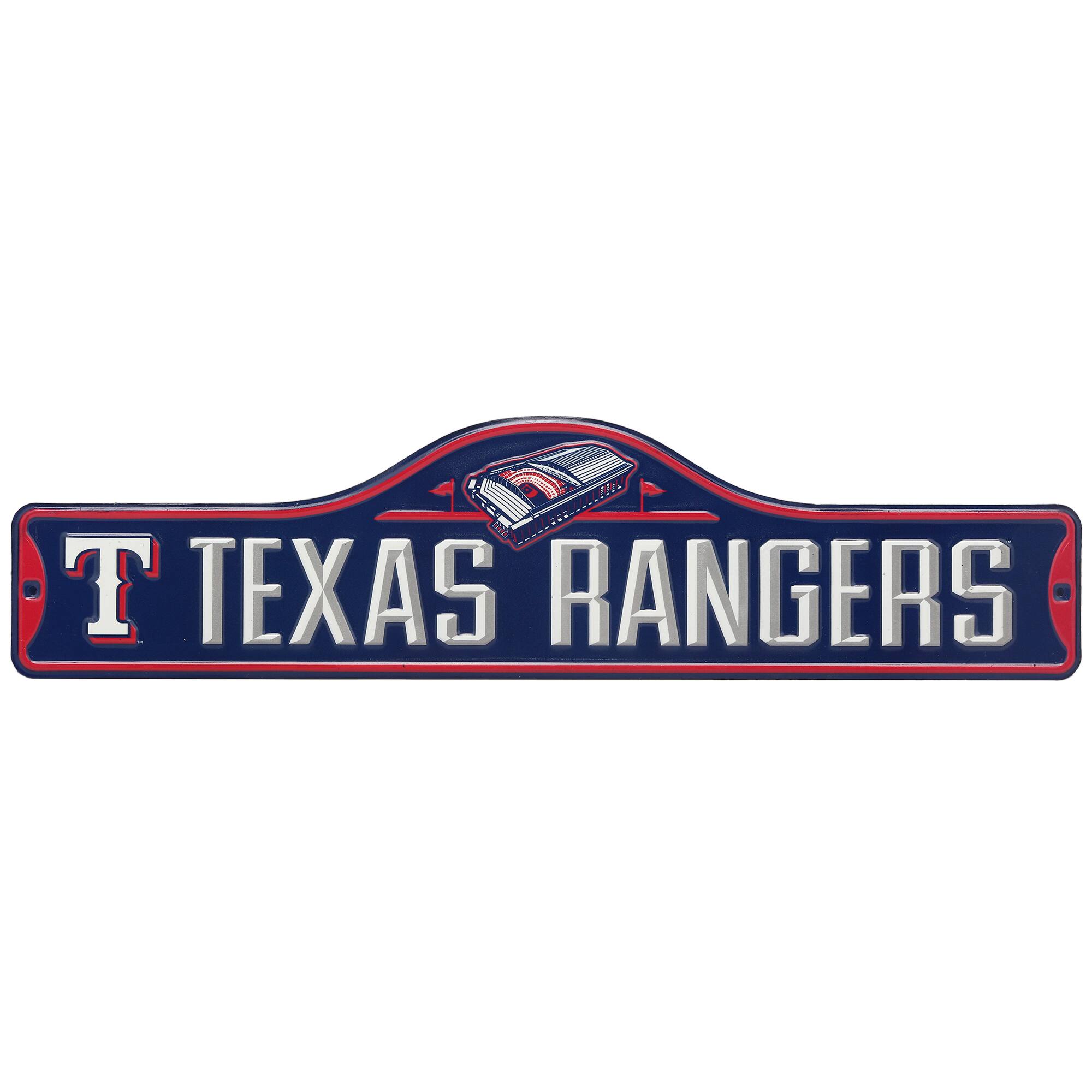 Open Road Brands Texas Rangers 5'' x 20'' Metal Street Sign Multicolor ...