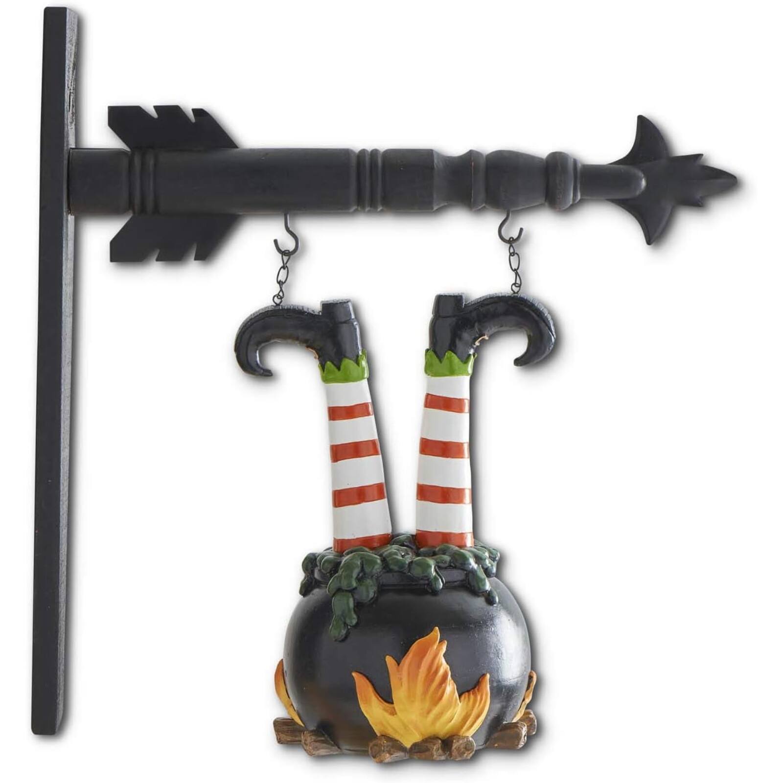 K&K Interiors Halloween Witch Legs in Cauldron Arrow Replacement Sign ...