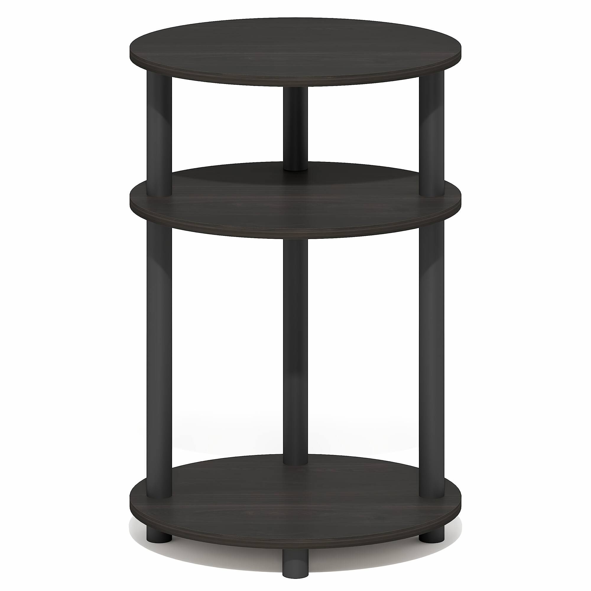Furinno TURN N TUBE 3 Tier Oval Night Stand, Toolless Assembly Narrow ...