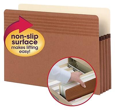 Smead Easy Grip File Pockets, Straight Cut Tab, 3.5" Expansion, Legal ...