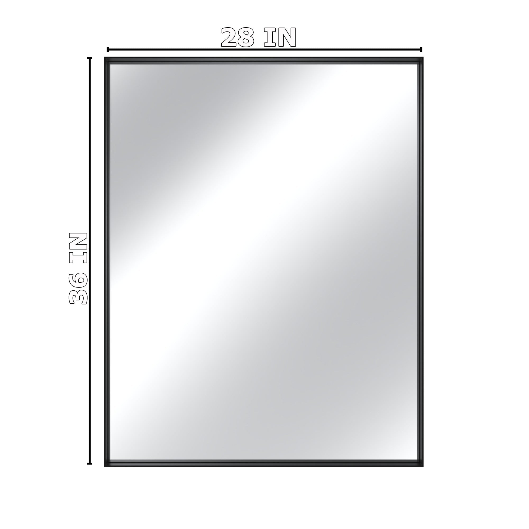 Boyel Living 28 x 36 in Rectangle Square Right Angle Mirror with Matte ...