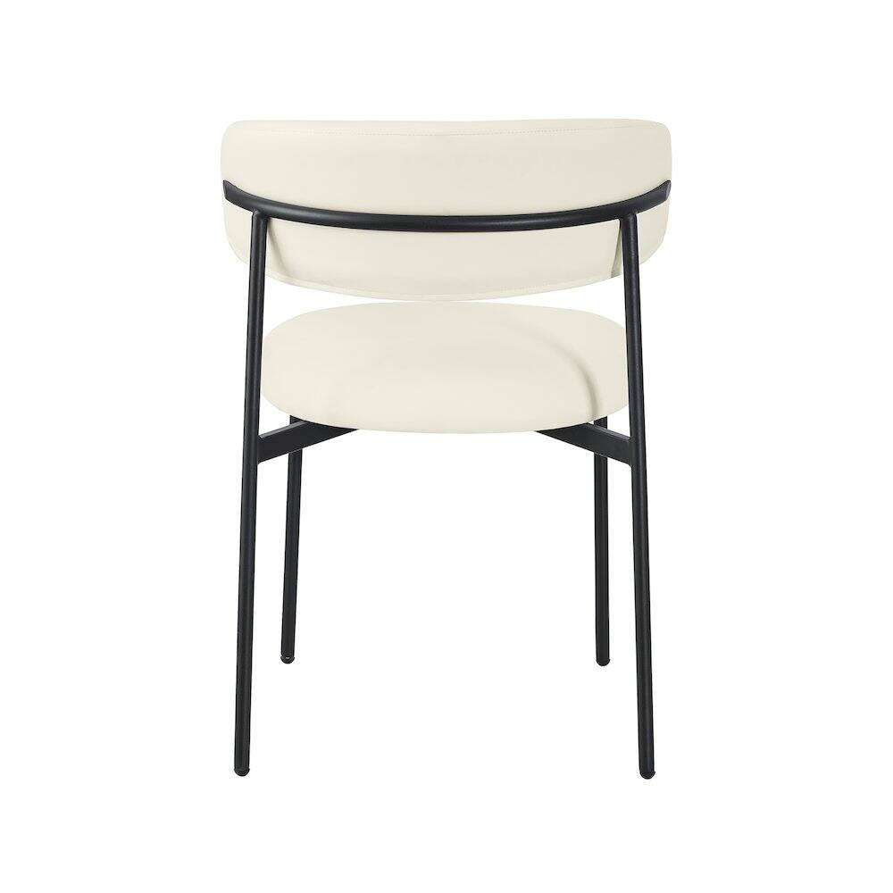 Meridian Furniture Lupita Cream Vegan Leather Dining Chair, Set of 2 ...
