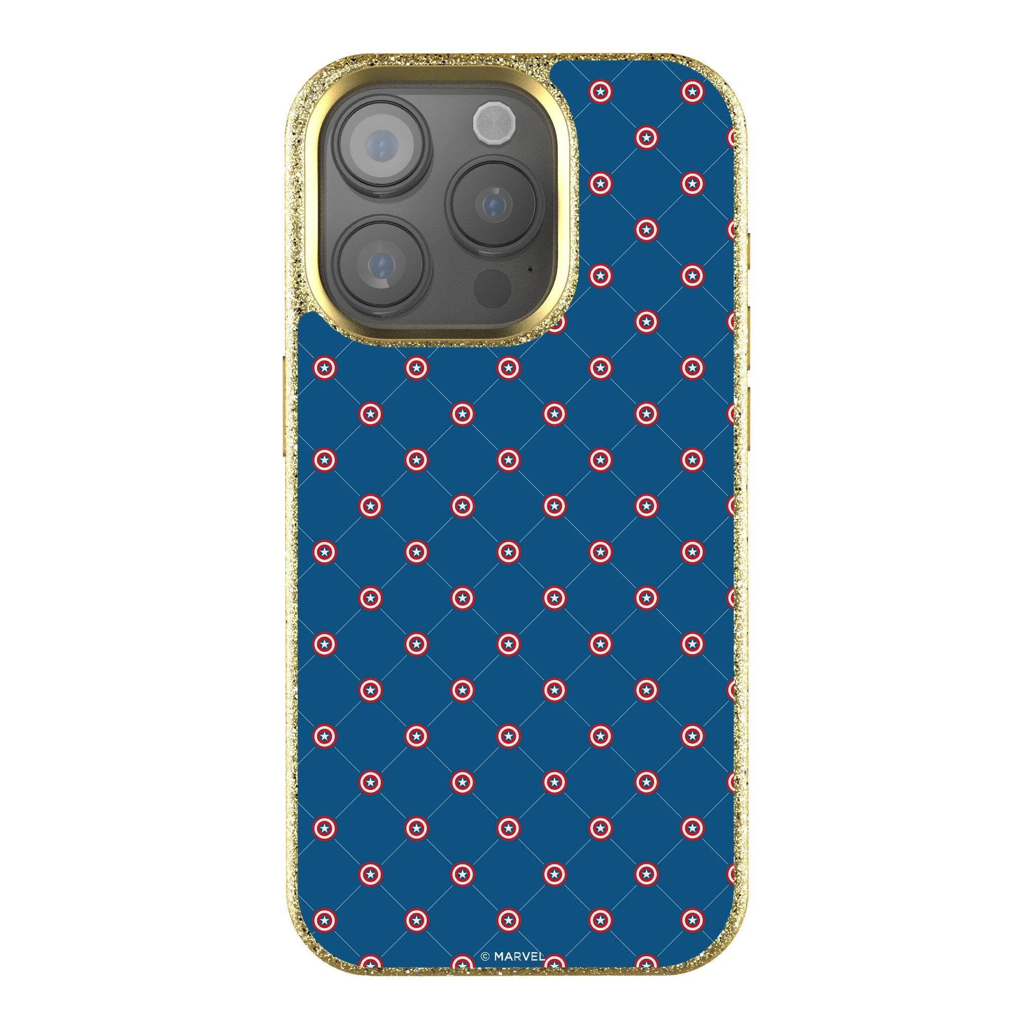 Keyscaper Marvel Pattern Gold Bling Phone Case Apple iPhone 16 Plus ...