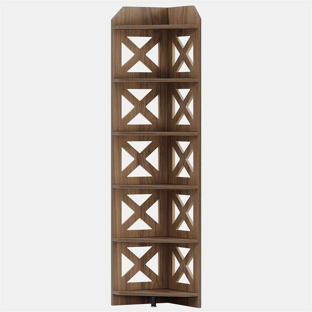 Kadyn Bookshelf Bookcase,70.8" Corner Shelf, 6 Tier Display Shelves ...