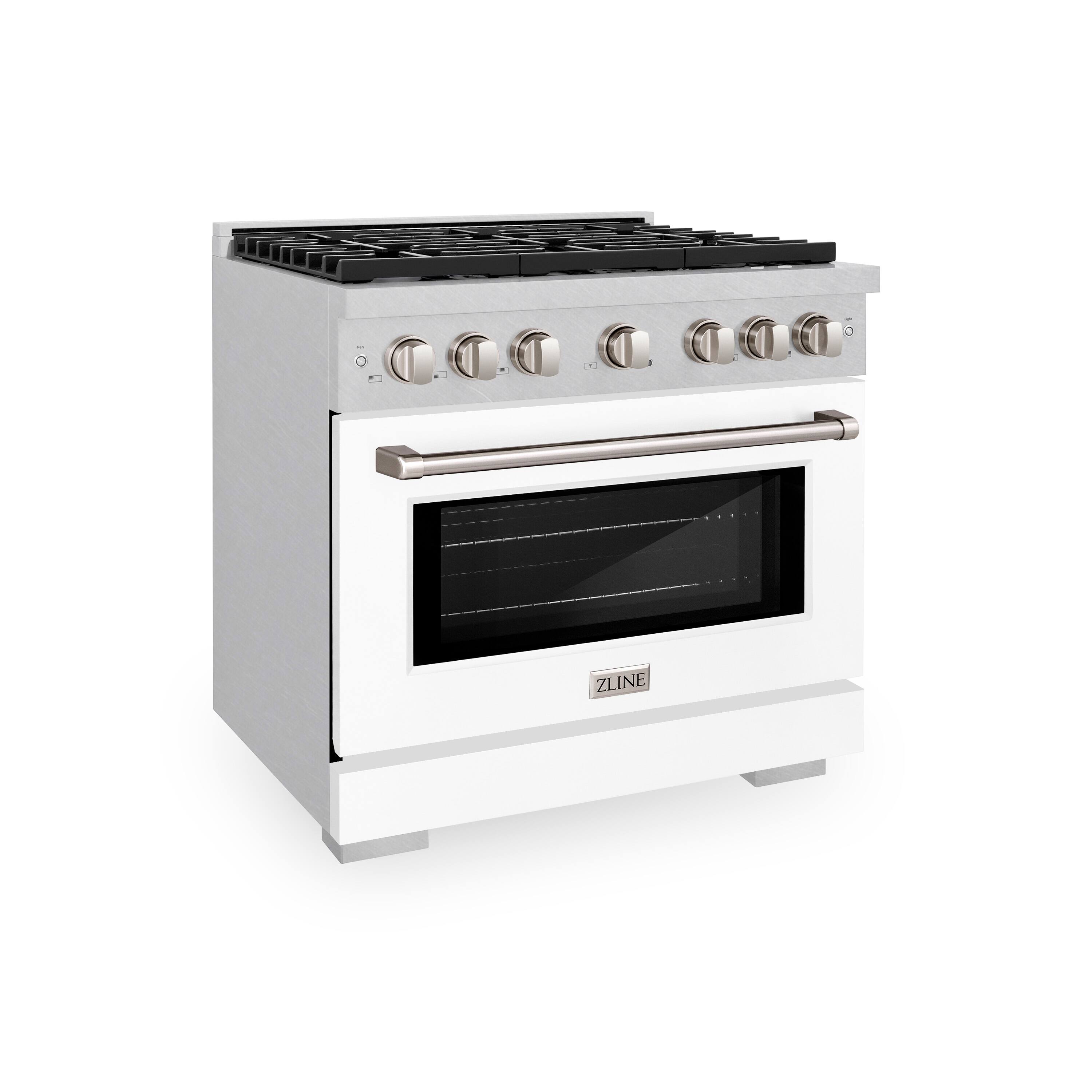 ZLINE 36 in. Paramount Dual Fuel Range with6 Burners (SDRS WM 36) Satin ...