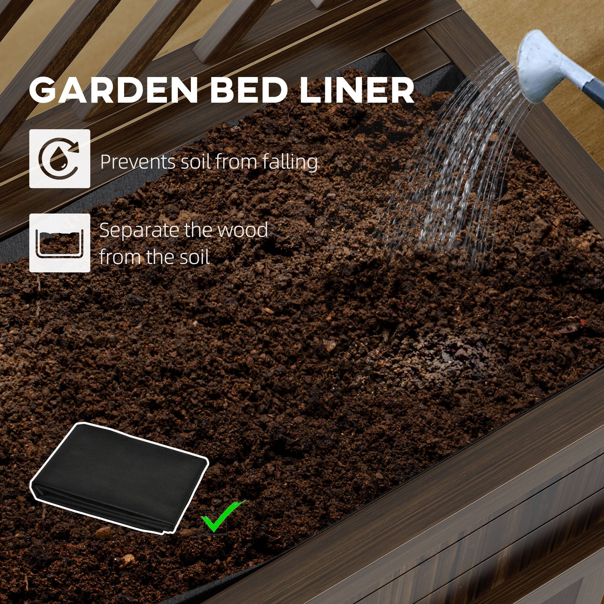 Outsunny Raised Garden Bed with Trellis for Climbing Plants, Vegetable ...