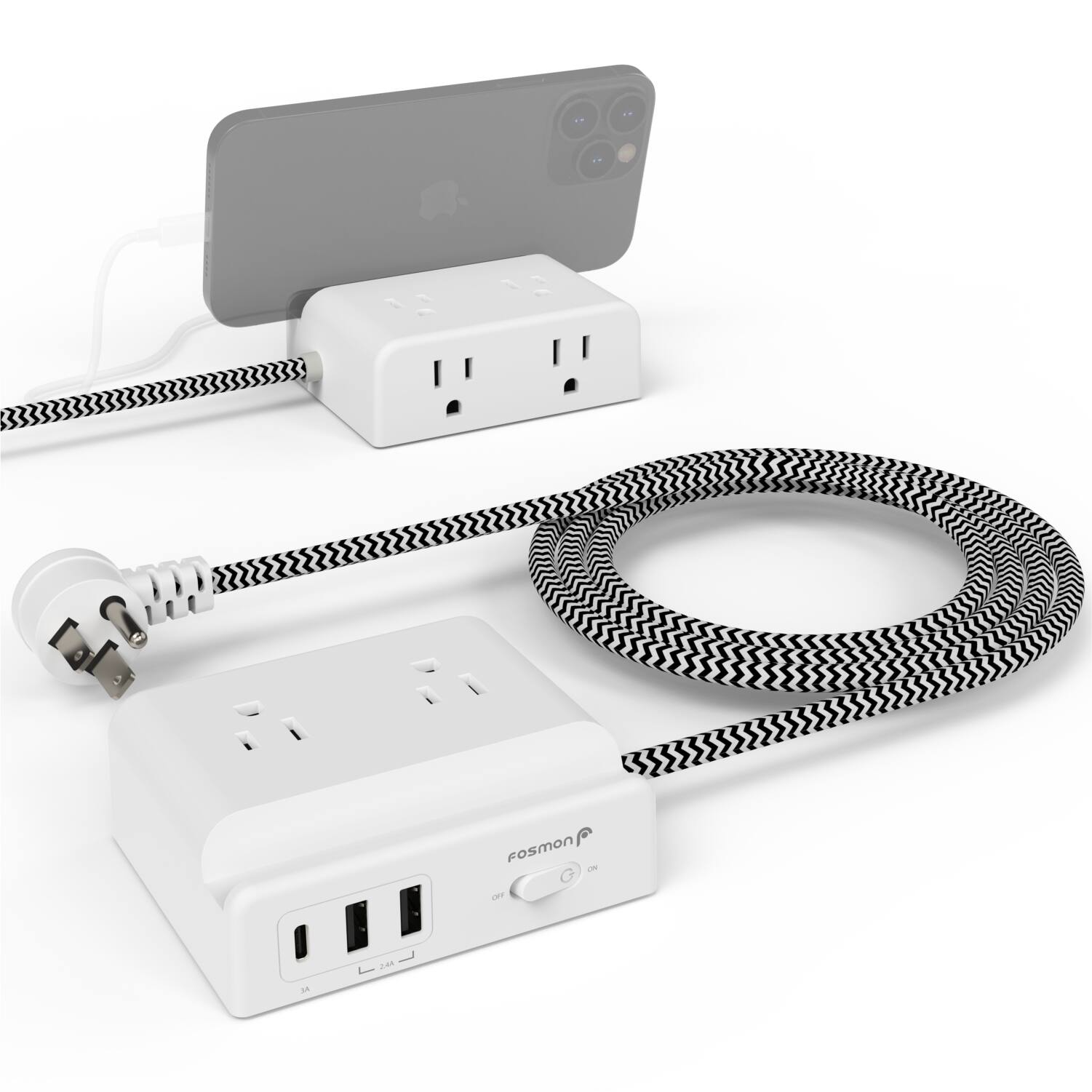 Fosmon [ETL Listed] Electrical Outlet Extender Multi Plug Wall Outlet(2 ...