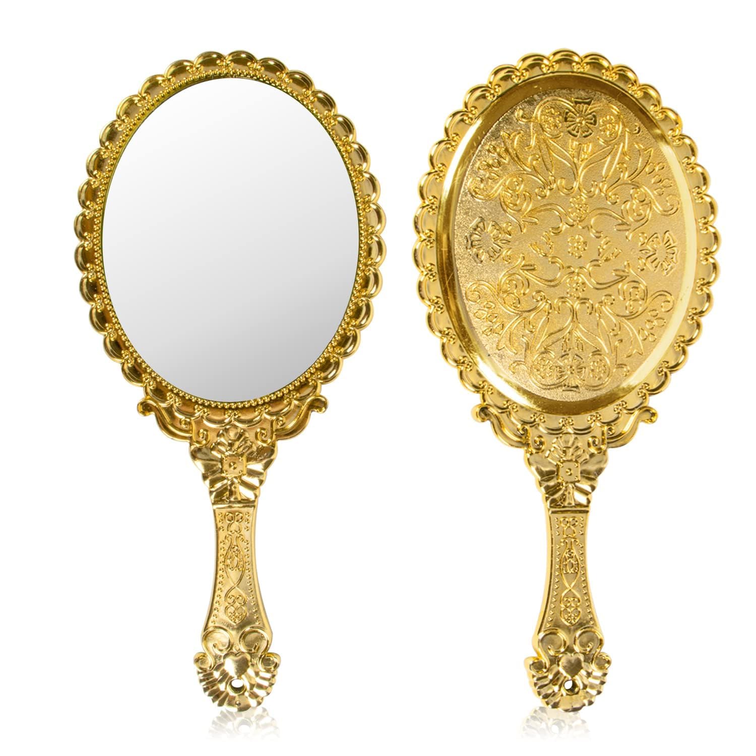 Pacoar Cade Hand Mirror With Handle Vintage Princess For Women Embossed ...