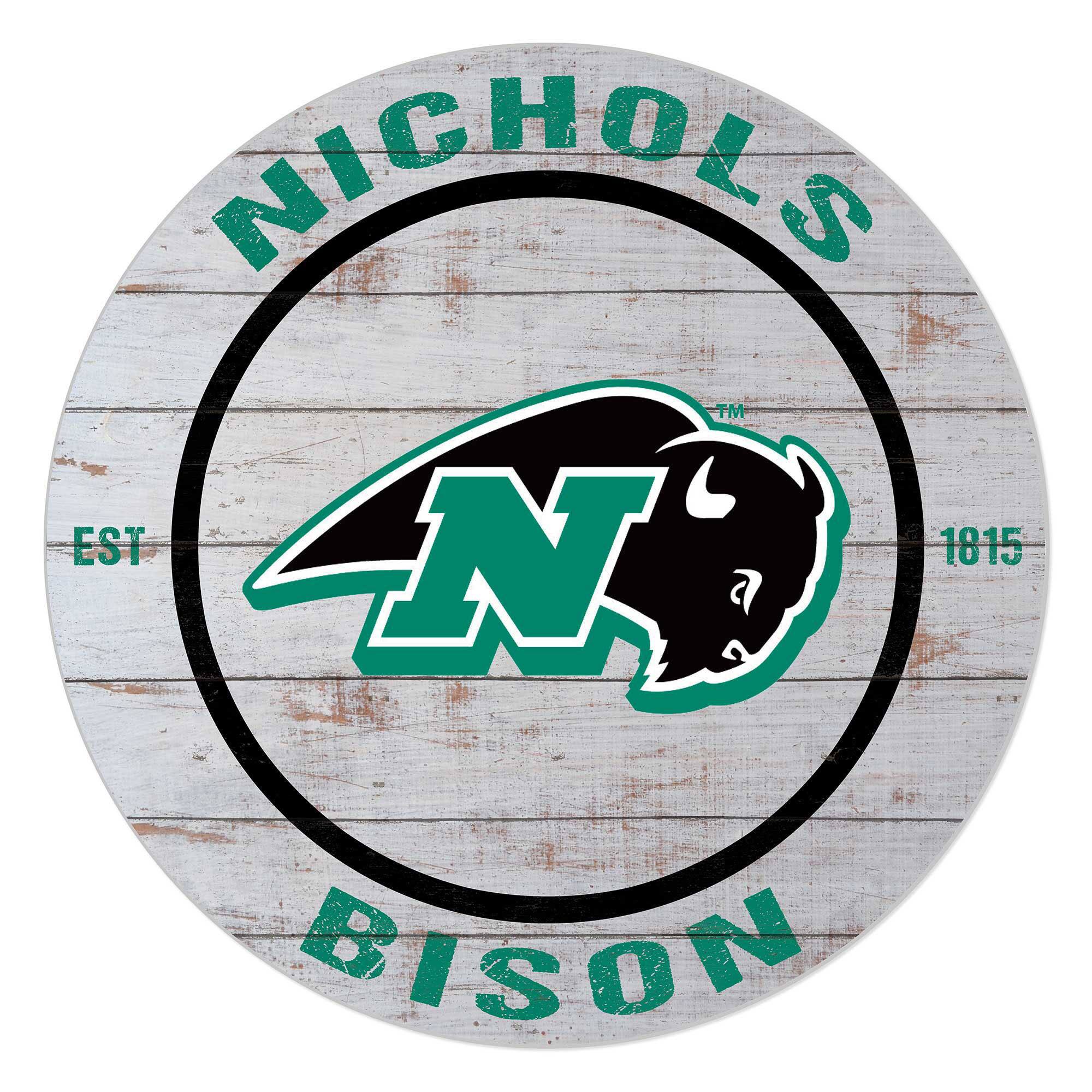 Jardine Nichols College Bison 20" Indoor/Outdoor Weathered Circle Sign ...