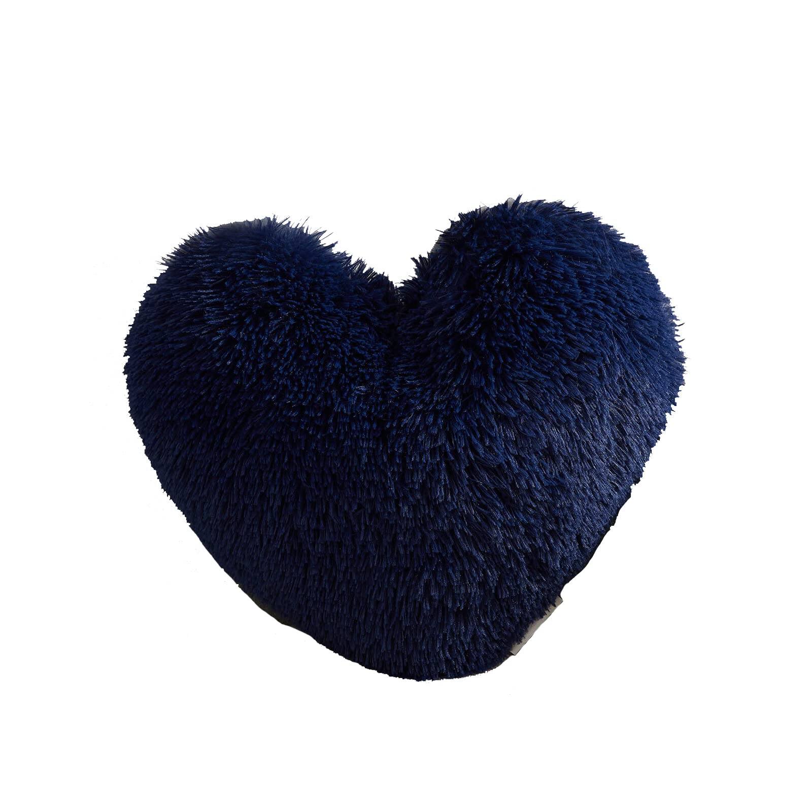 Paradigms Interiors Fluffy Heart Throw Pillows Shaggy Decorative Pillow ...