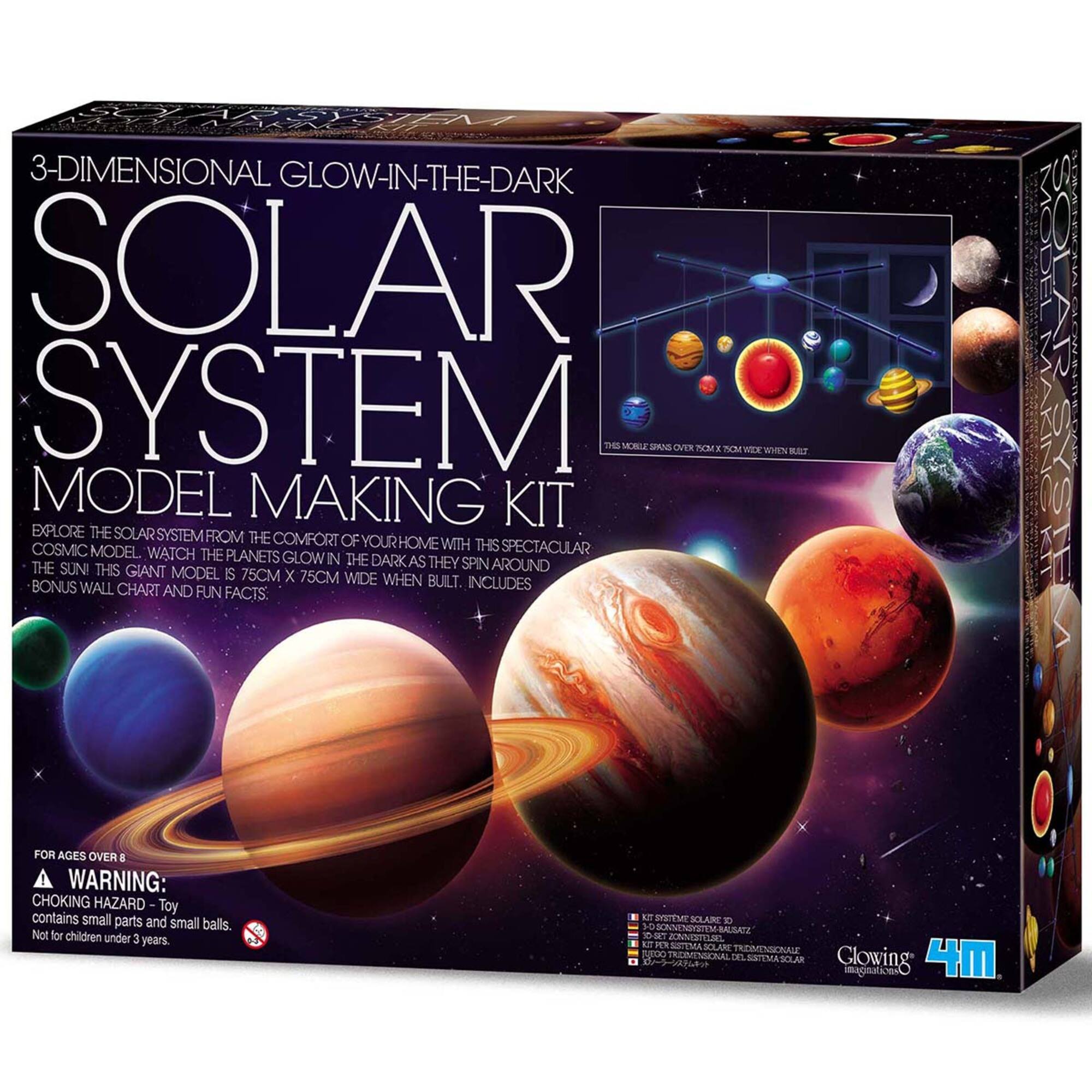 4M Solar System Model Making Kit DIY Paint and Build A 3D Planet Mobile ...