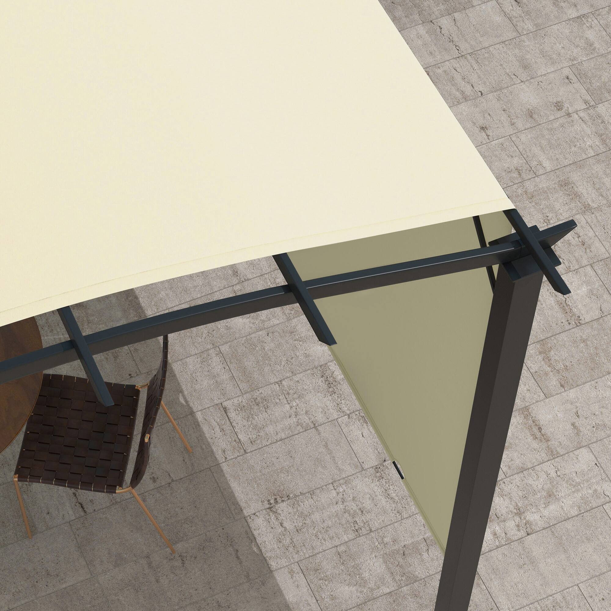 Outsunny 11' x 11' Outdoor Retractable Pergola Canopy, Arched Sun Shade Shelter, Metal Frame ...