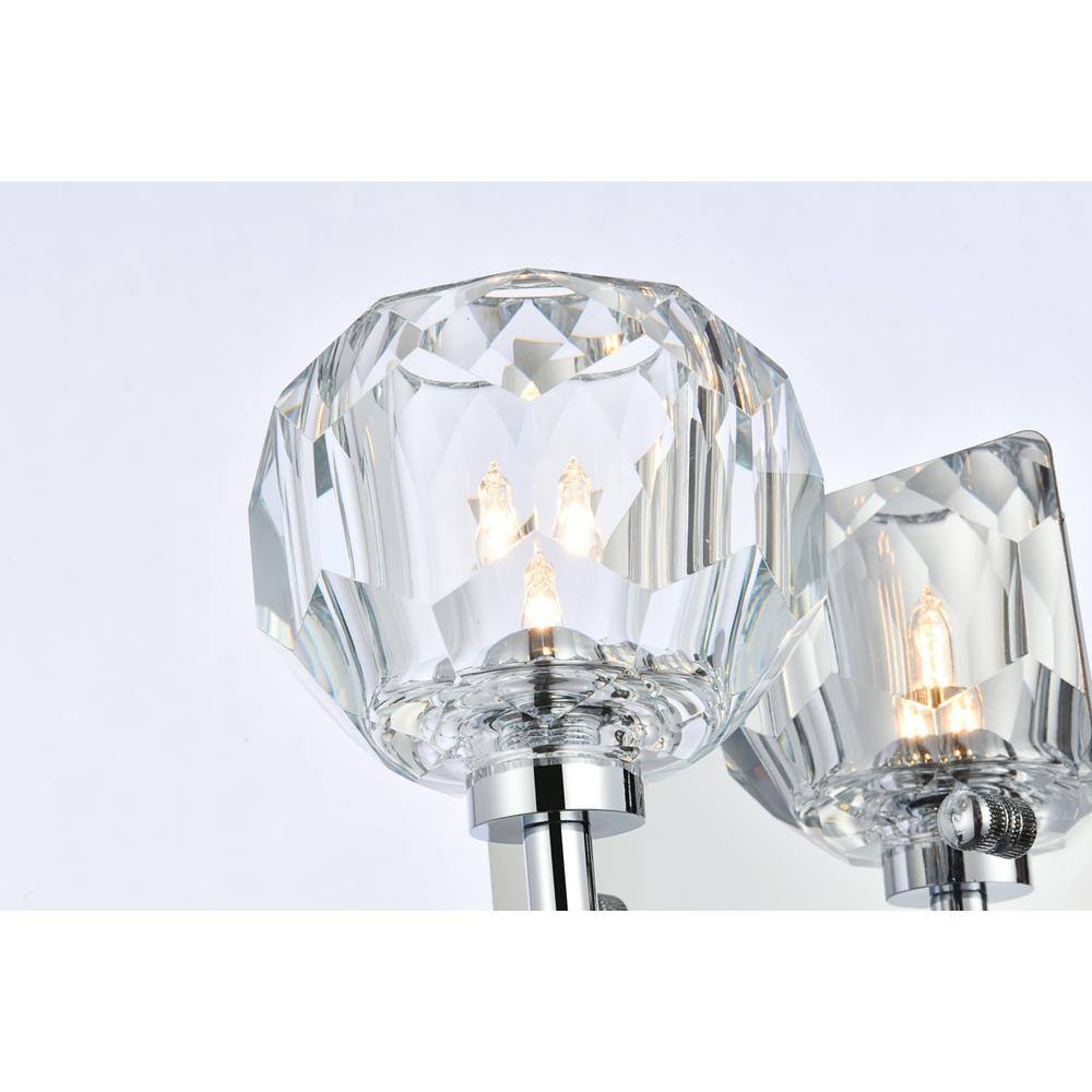 Elegant Lighting Graham 1 Light Wall Sconce in Chrome Chrome And Clear ...
