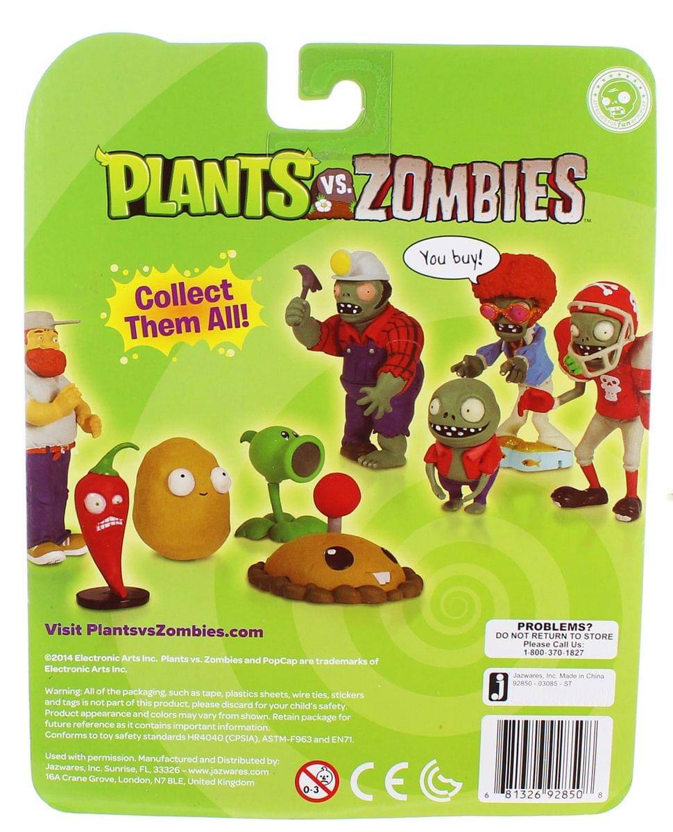 Jazwares Plants Vs Zombies 3" Figure 2 Pack: Cowboy Zombie & Chili Bean ...