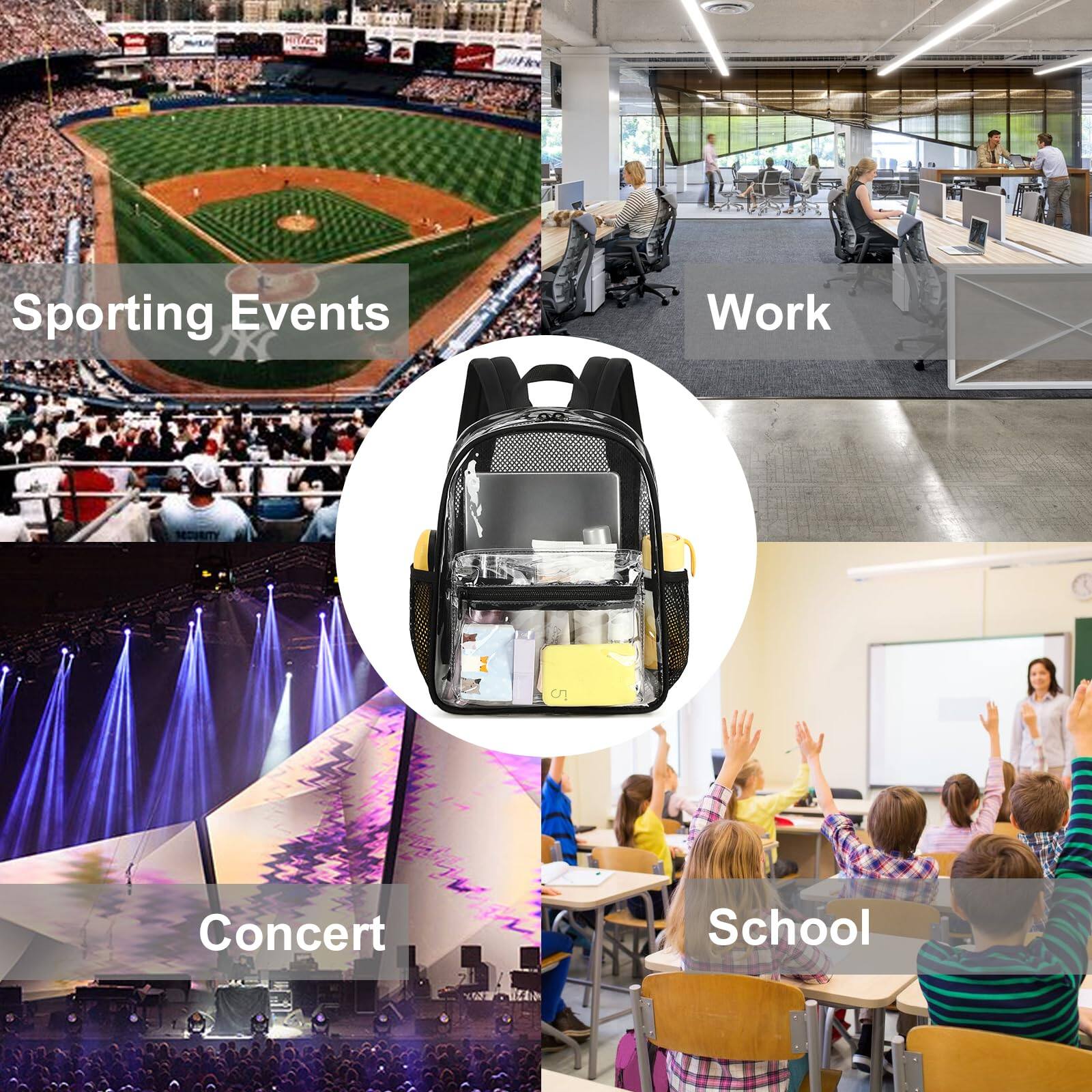 Stamp n Camp Mini Clear Backpack For Stadium Events Approved Small Bag ...