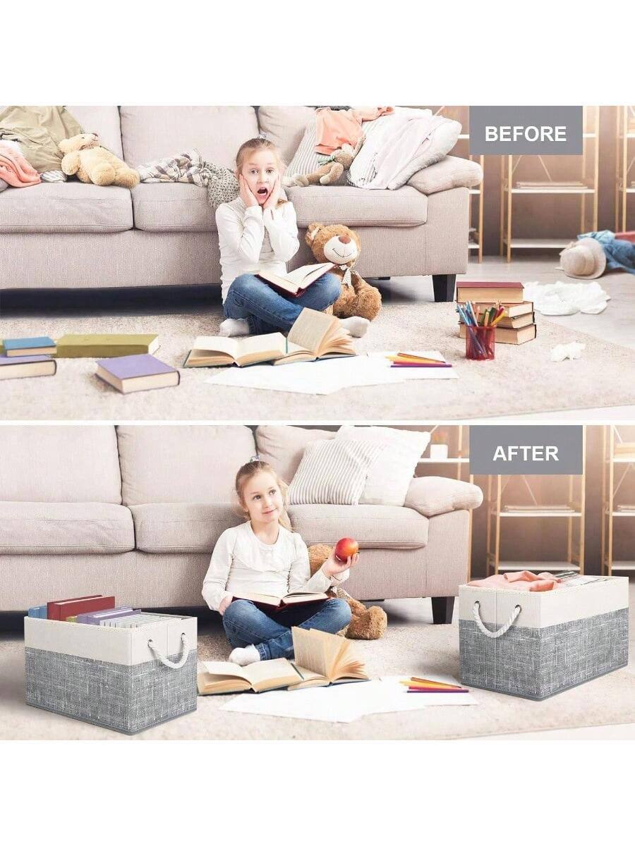 Live At Space Storage Bins 3 Pack Foldable Baskets Organizing Toys ...